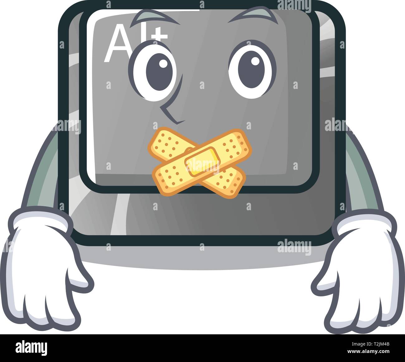 Silent cartoon alt button on the table vector illustration Stock Vector ...