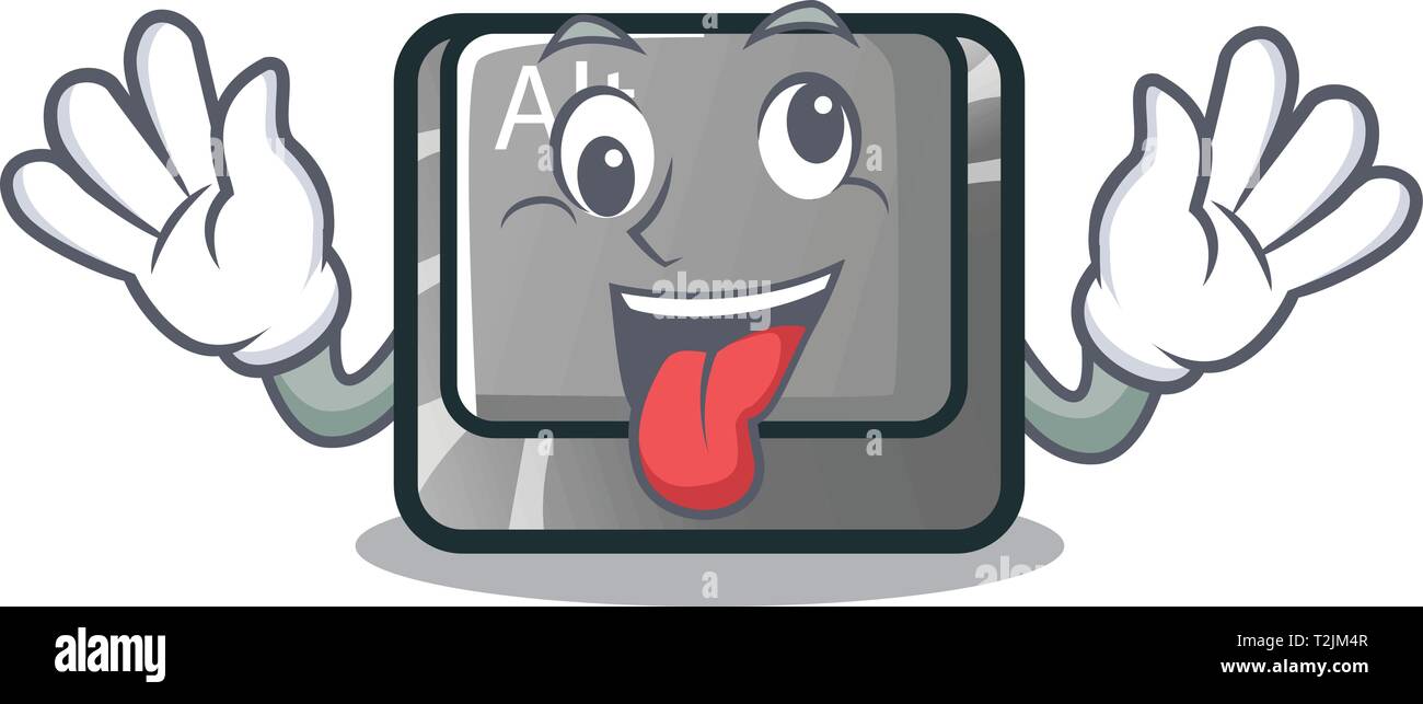 Crazy cartoon alt button on the table vector illustration Stock Vector ...