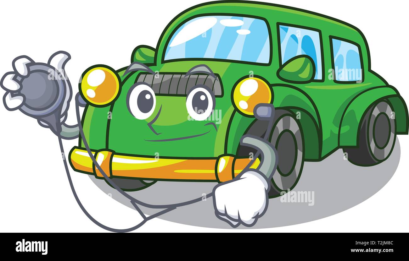 Doctor classic car isolated in the cartoon vector illustration Stock ...