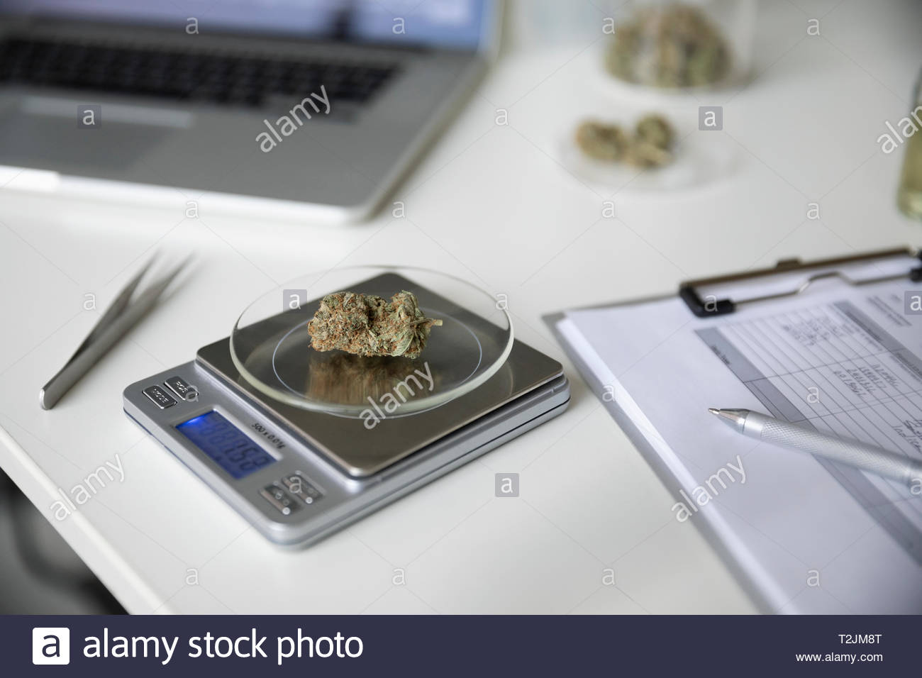 Marijuana bud on scale Stock Photo - Alamy