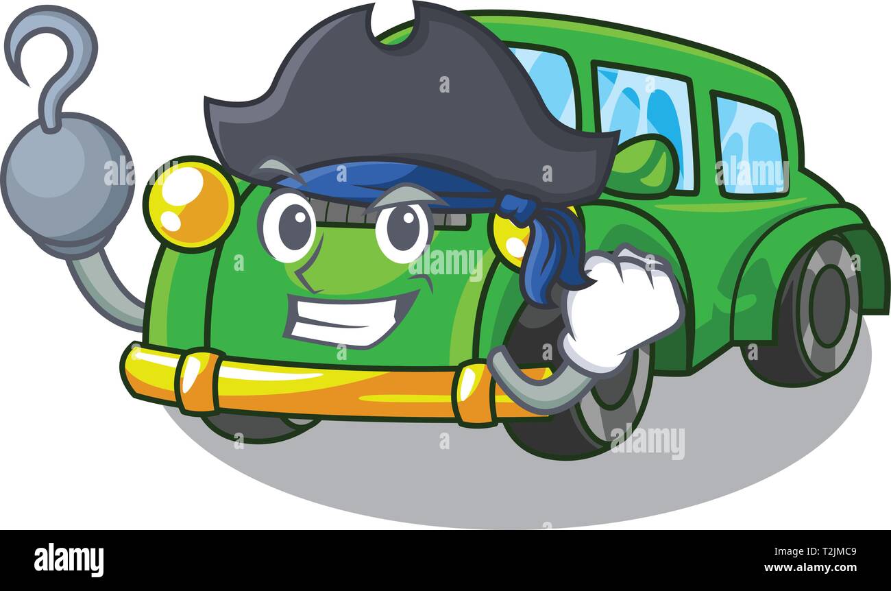 Pirate classic car isolated in the cartoon vector illustration Stock ...