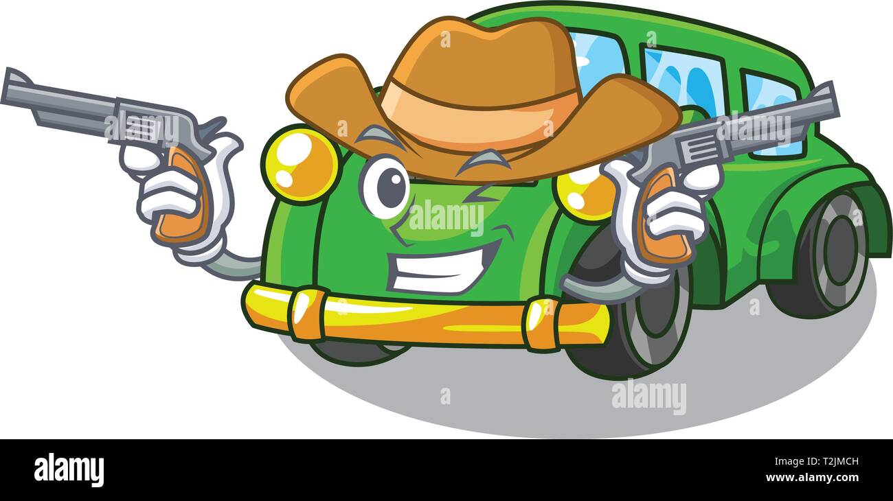 Cowboy classic car isolated in the cartoon vector illustration Stock ...