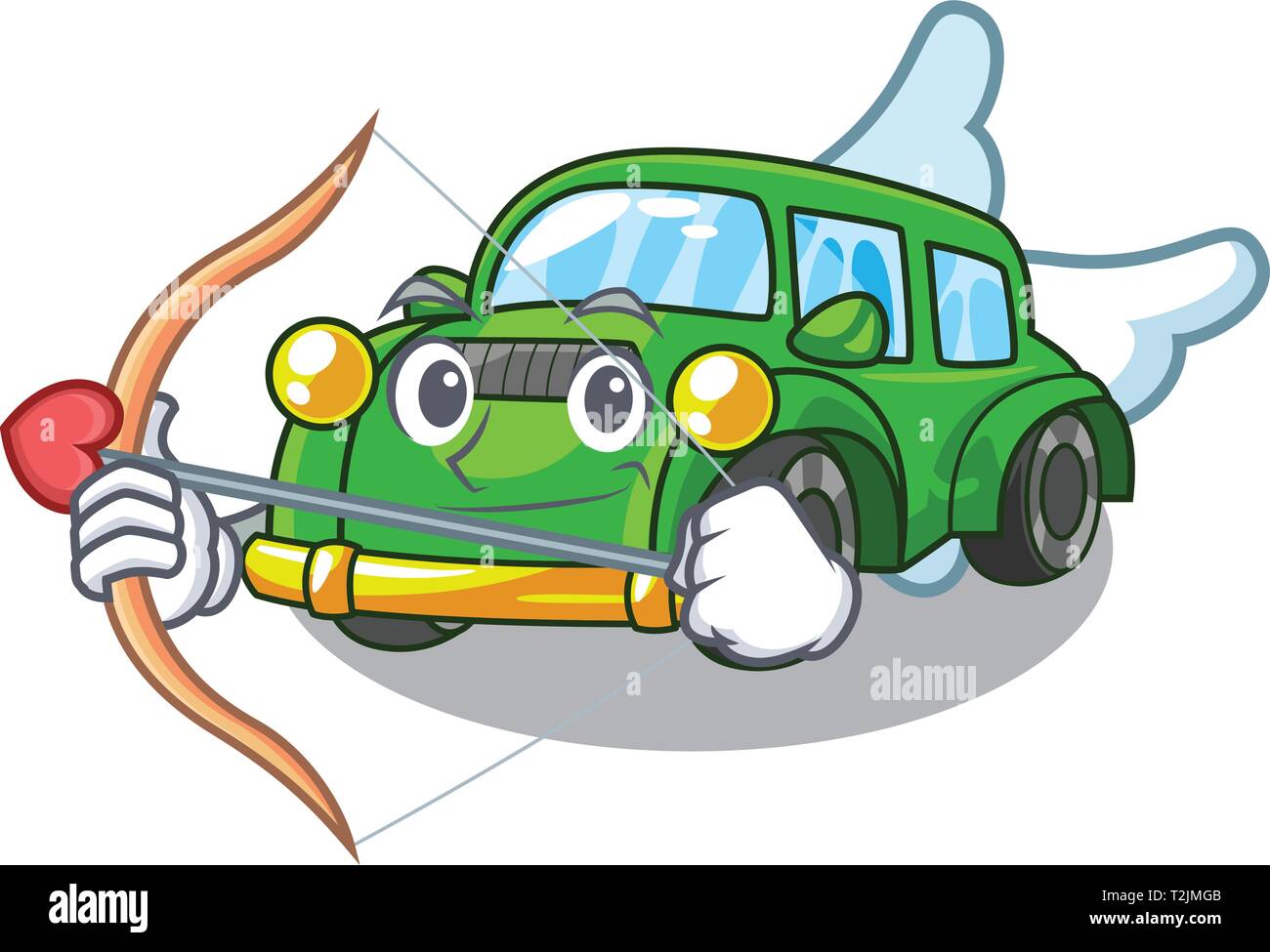 Cupid classic car isolated in the cartoon vector illustration Stock ...