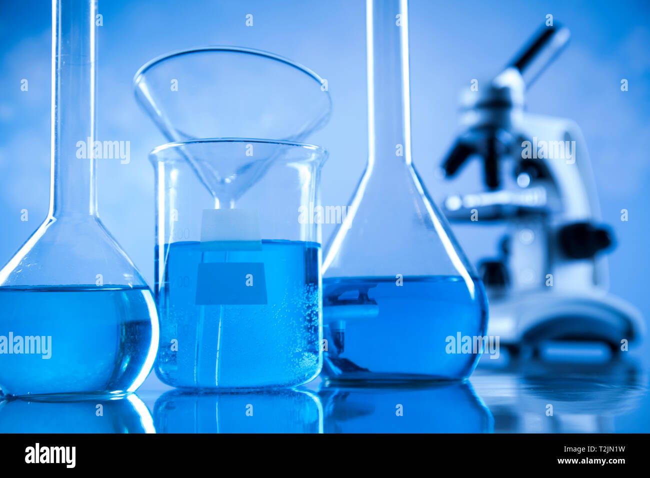 Assorted laboratory glassware equipment Stock Photo - Alamy