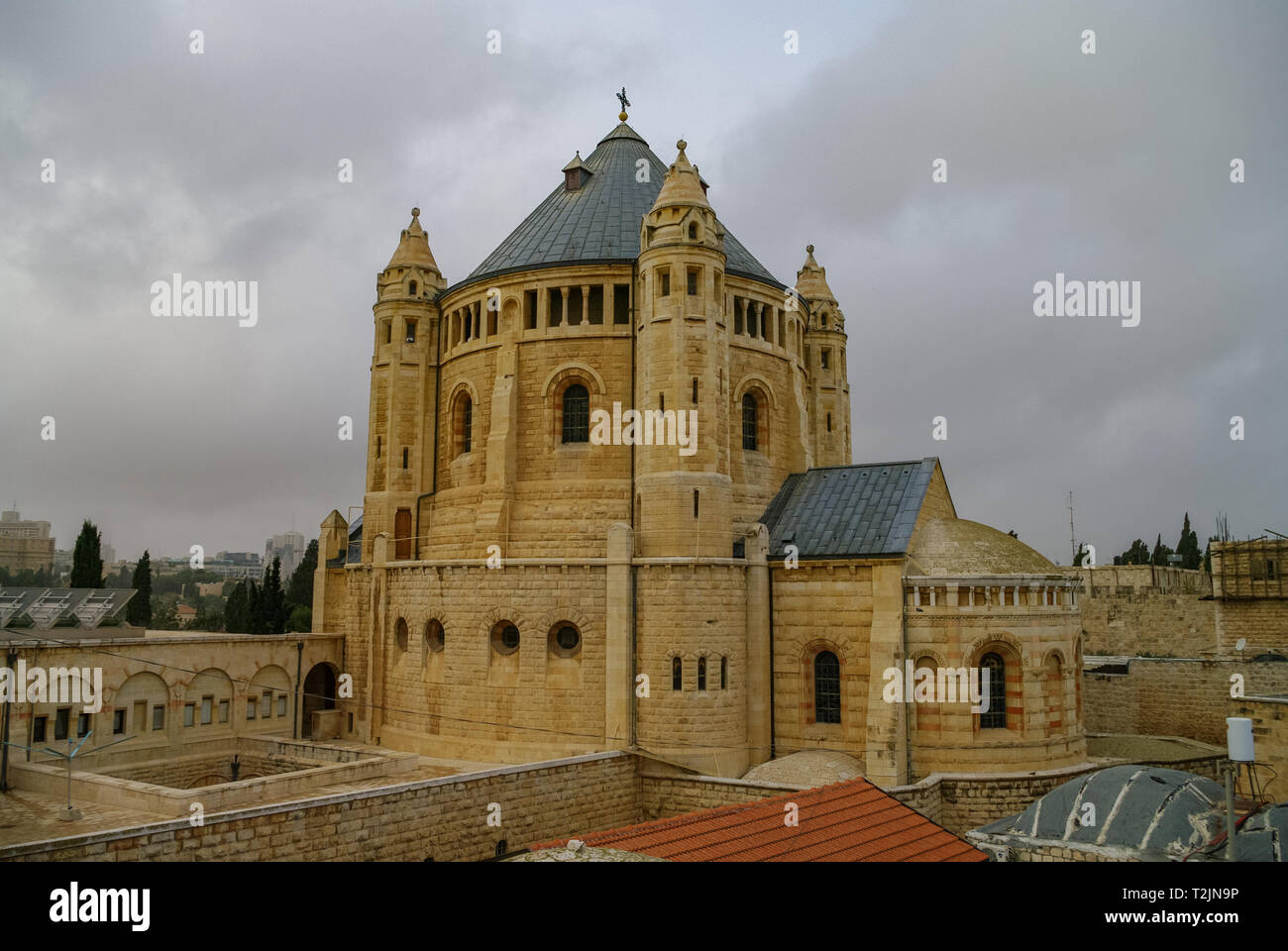 Franciscan monastery of dormition on mount Zion in Jerusalem, Israel ...