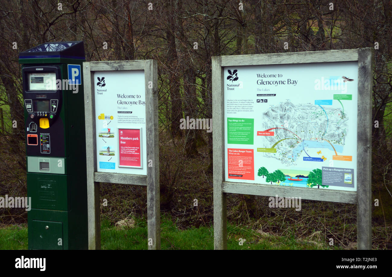 Ticket Machine & Wooden Information Boards in the National Trust Car ...