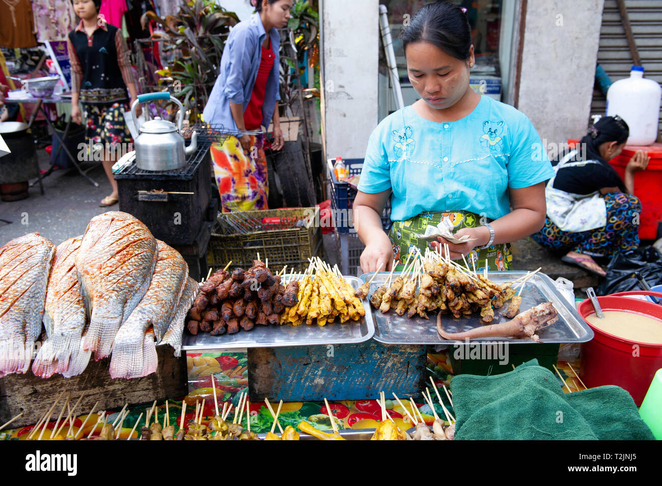 Street food stall rangoon myanmar hi-res stock photography and images ...