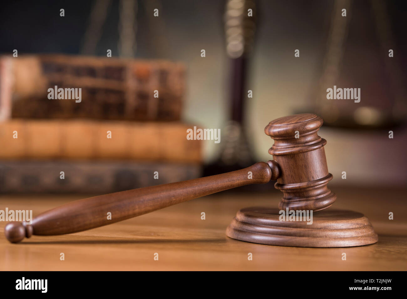 Law theme, mallet of judge, wooden gavel Stock Photo - Alamy