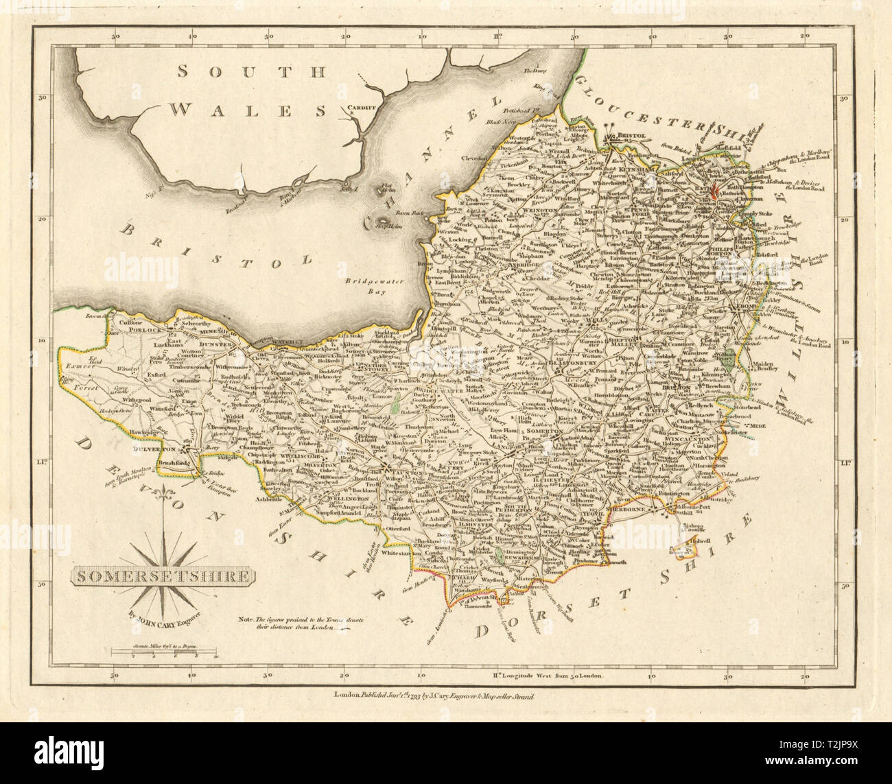 Somerset outline map hi-res stock photography and images - Alamy
