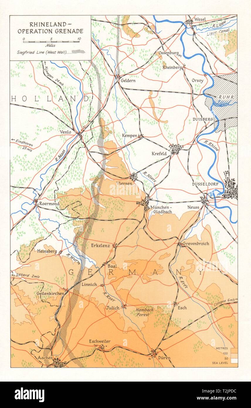 Operation Grenade. Roer river 1945 Roermond Düren US 9th Army Rhineland ...