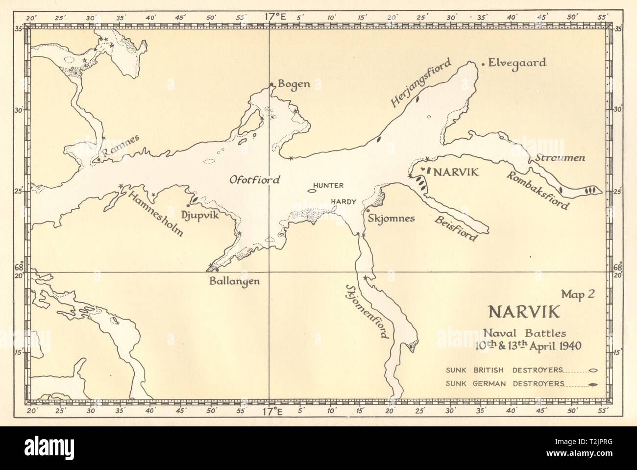 World War 2 Invasion of Norway. Narvik: Battles 10 & 13 April 1940 1952 ...