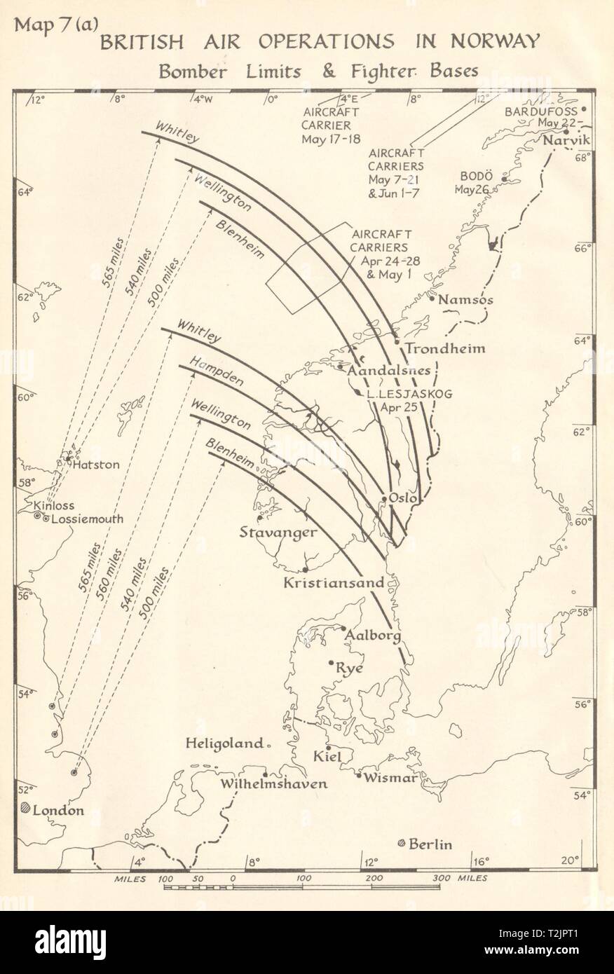 Norway - British Air Operations 1940. Bomber Limits Fighter Bases. WW2 ...