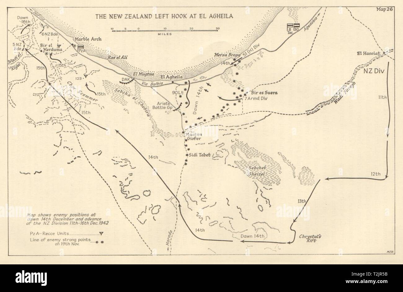 Battle of El Agheila. New Zealand left hook 11-16 December 1942. Libya ...