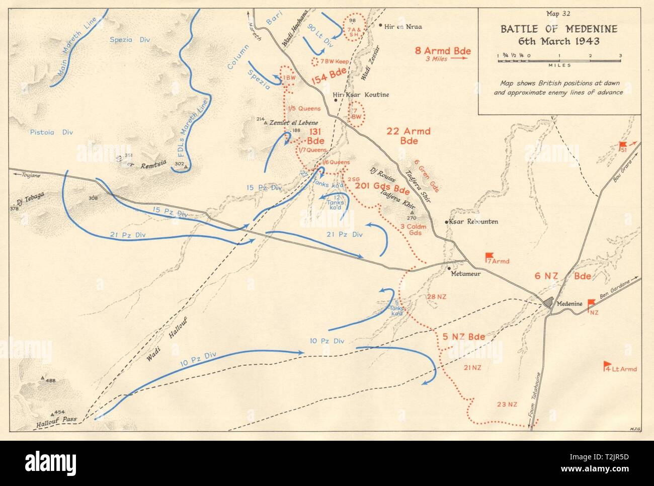Battle of Medenine 6th March 1943. Tunisia. World War 2 1966 old ...