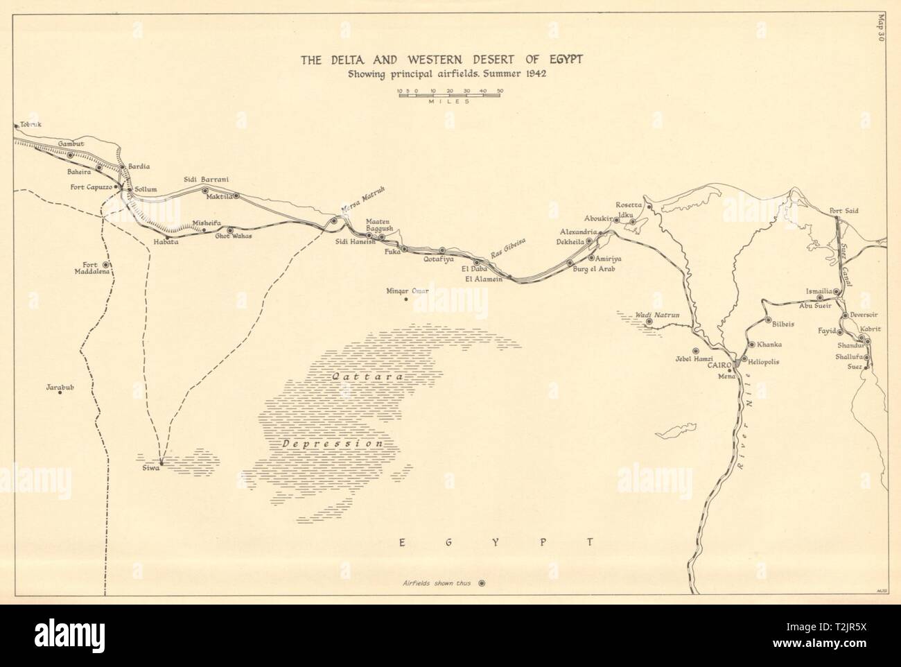 Nile Delta & Egypt Western Desert main airfields. Summer 1942. WW2 1960 ...