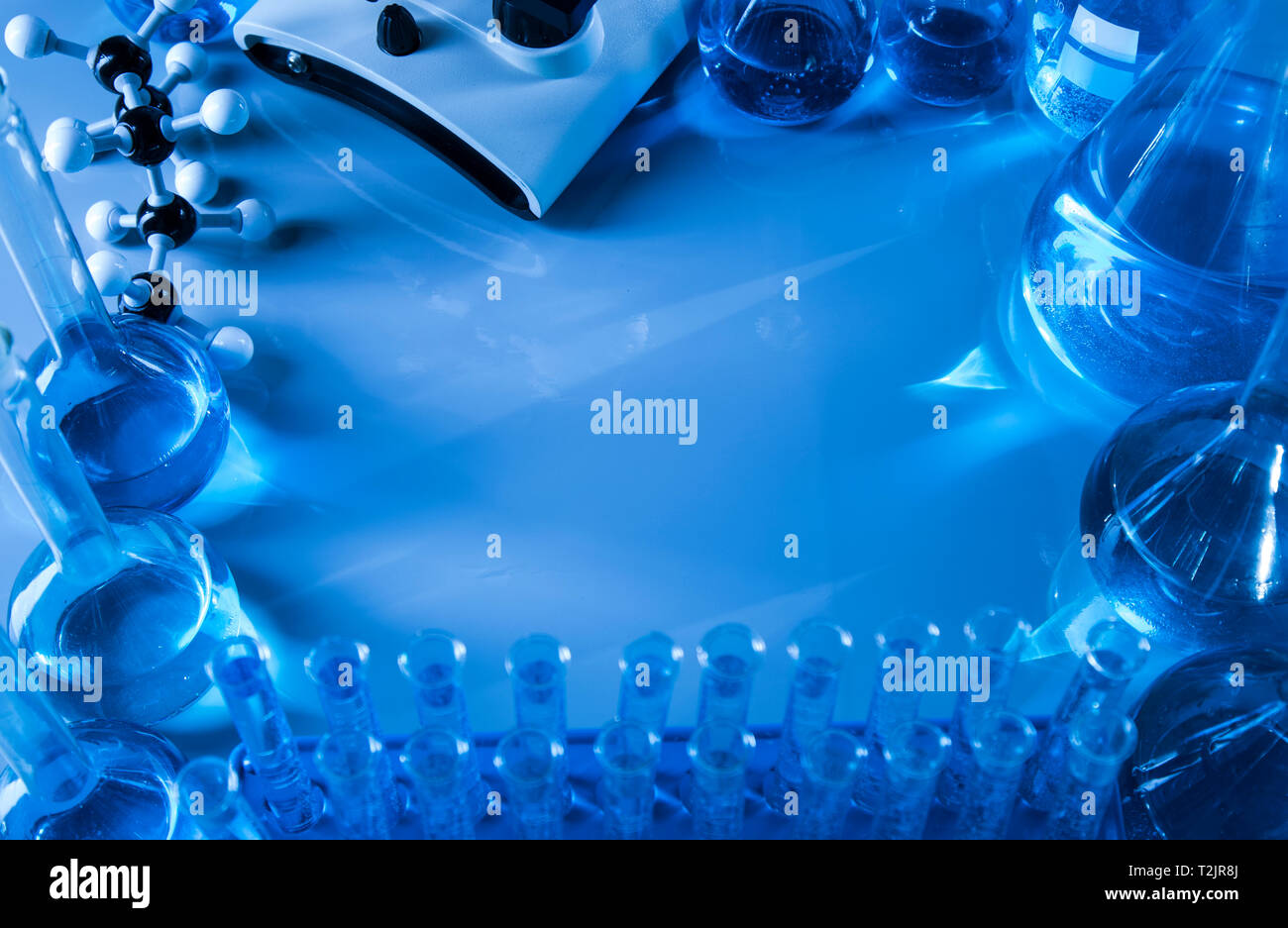 Assorted laboratory glassware equipment Stock Photo - Alamy