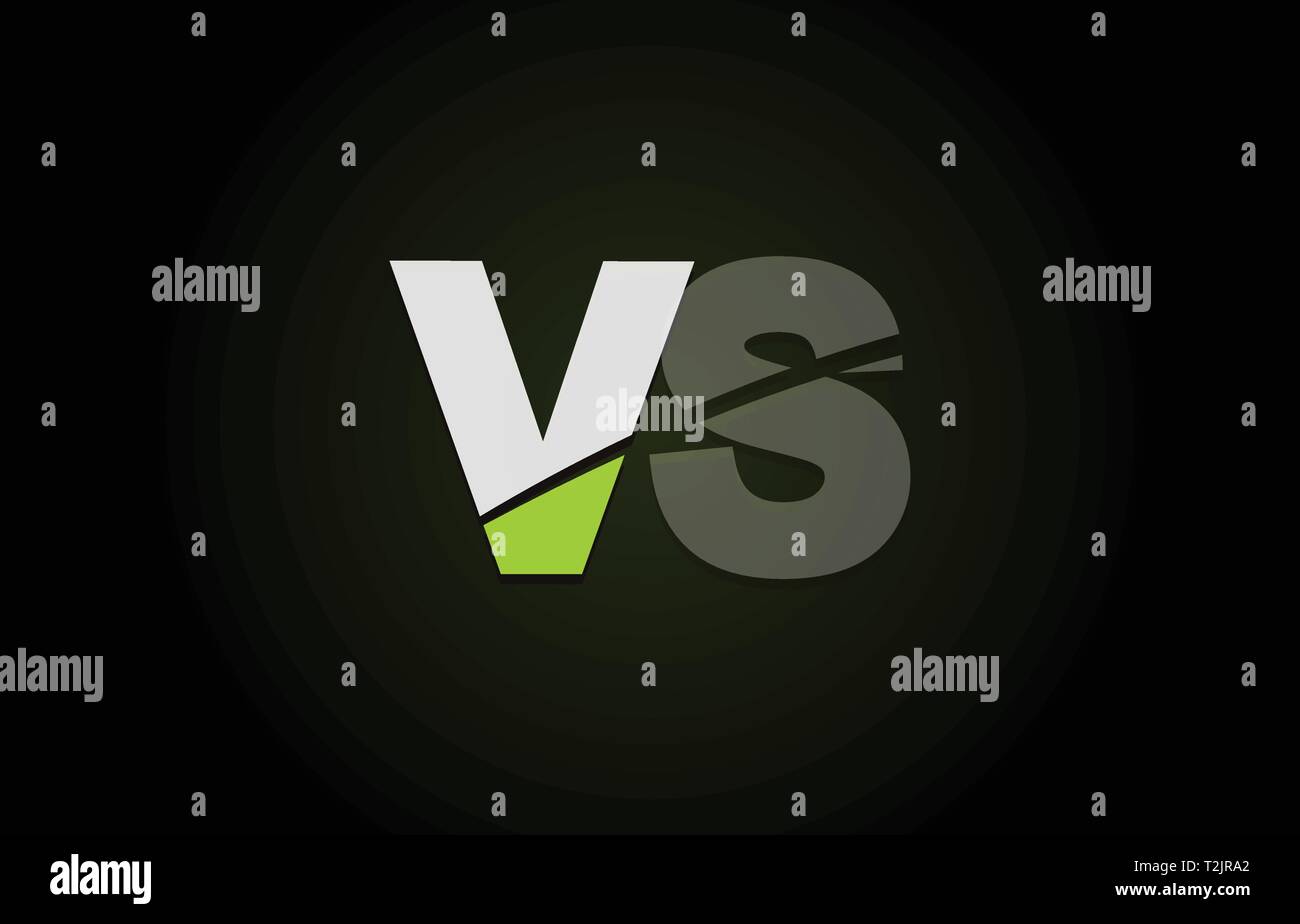Design of alphabet letter logo combination vs v s with green white and ...
