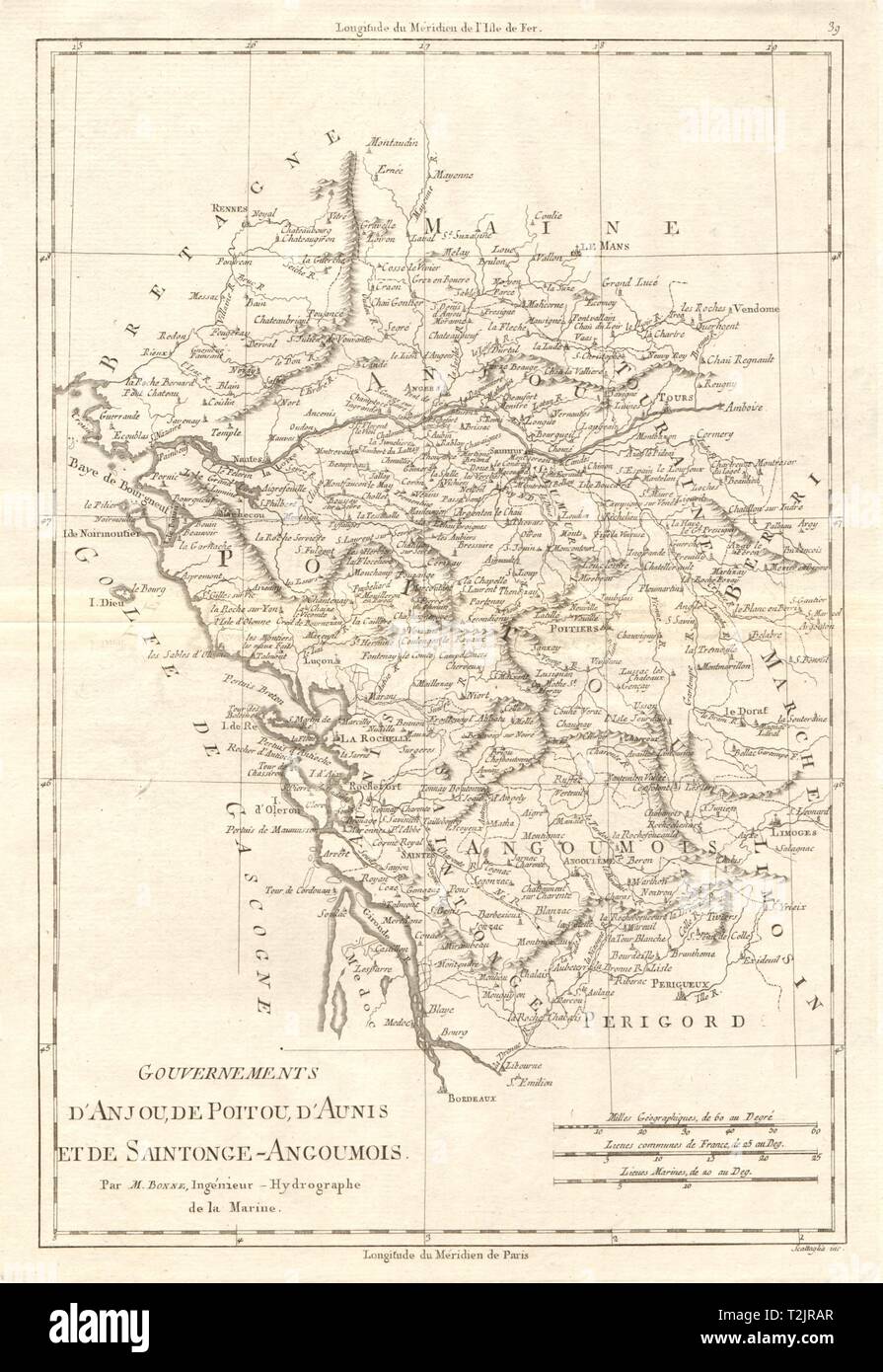 Bonne map of poitou hi-res stock photography and images - Alamy