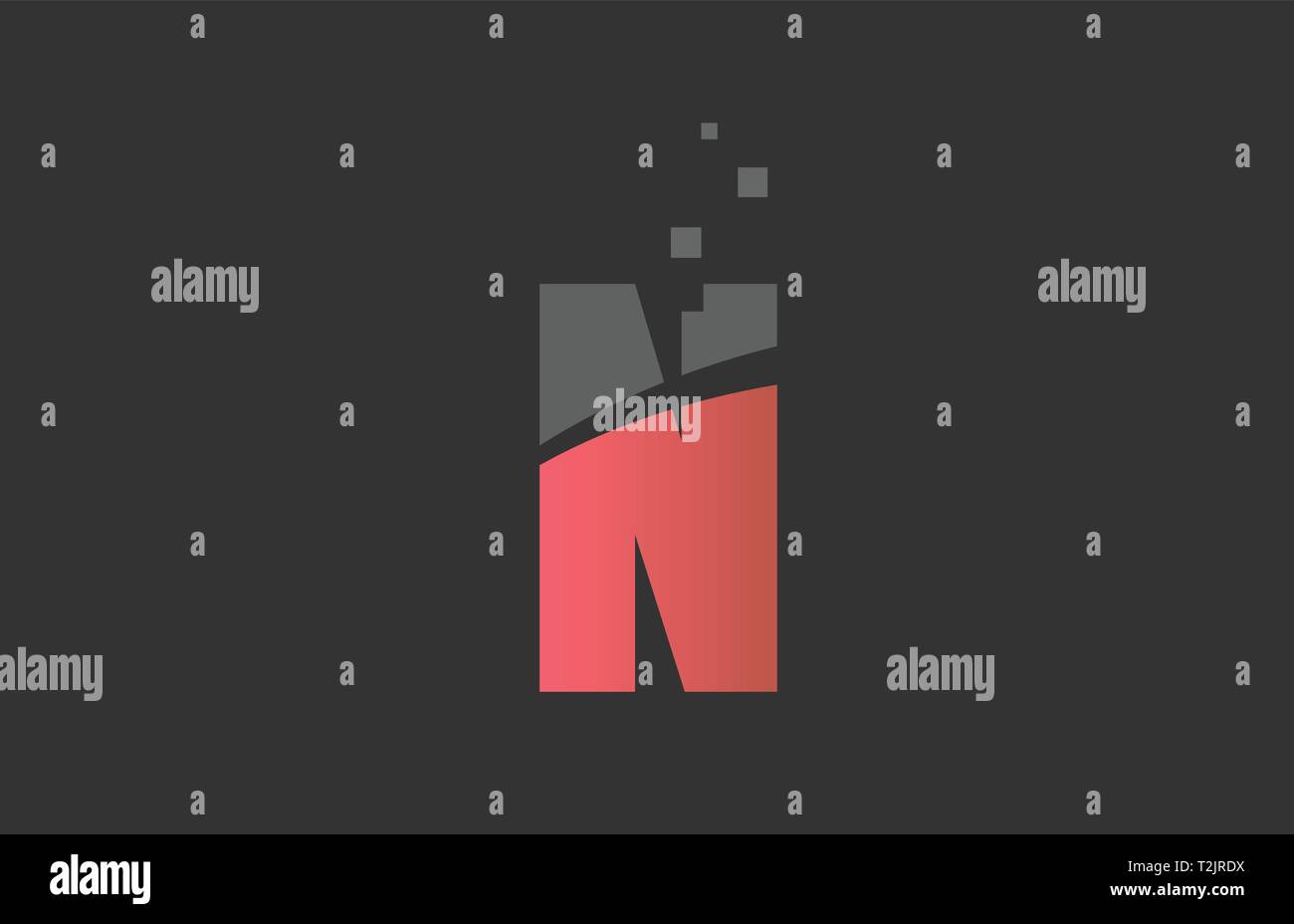 orange grey alphabet letter N logo design suitable for a company or ...