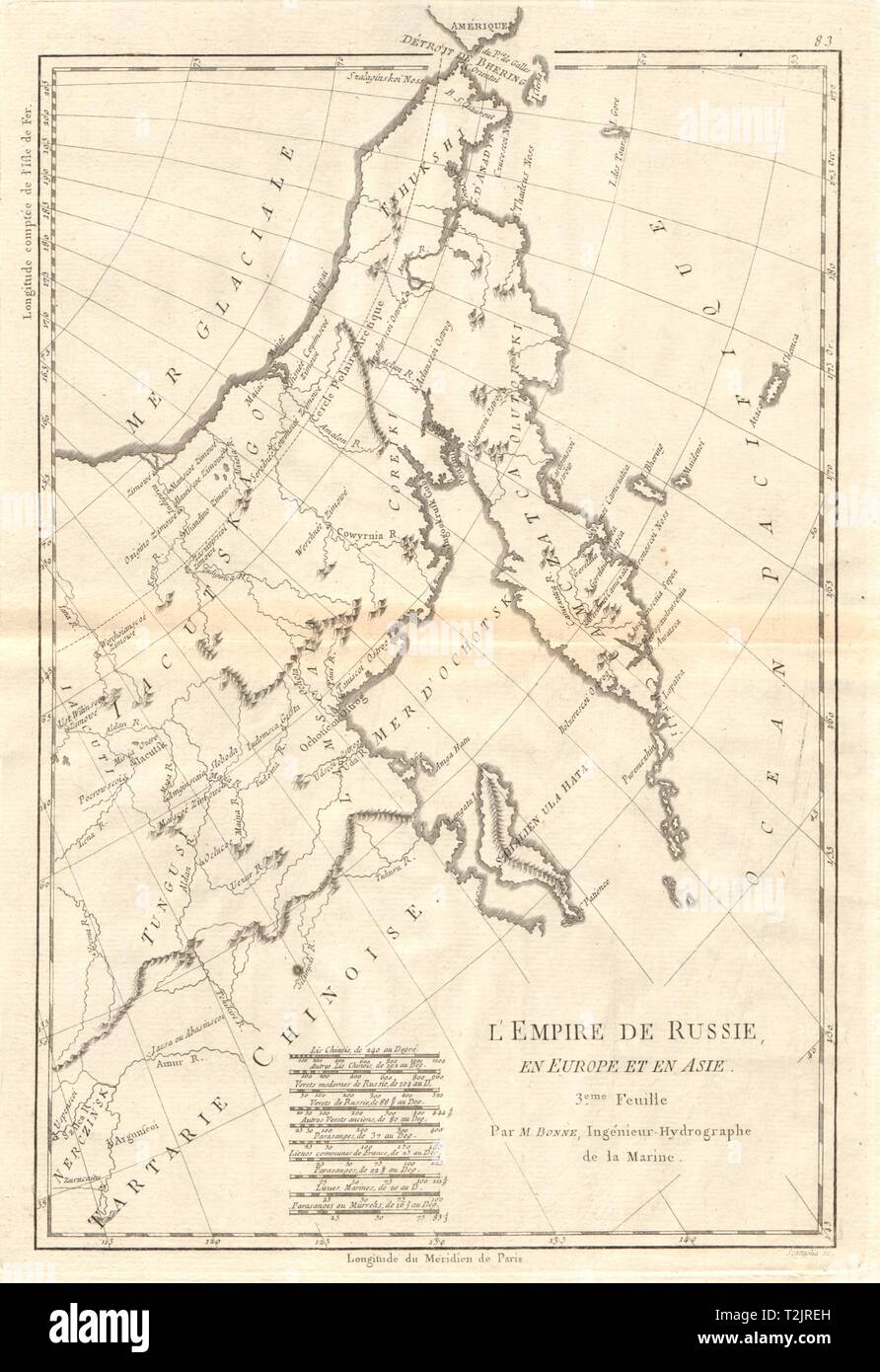 L’Empire de Russie en Europe et en Asie. 3rd sheet. Russia East. BONNE ...