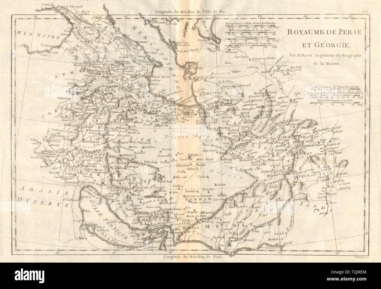 Royaume de Perse et de Géorgie. Kingdoms of Persia & Georgia. BONNE ...