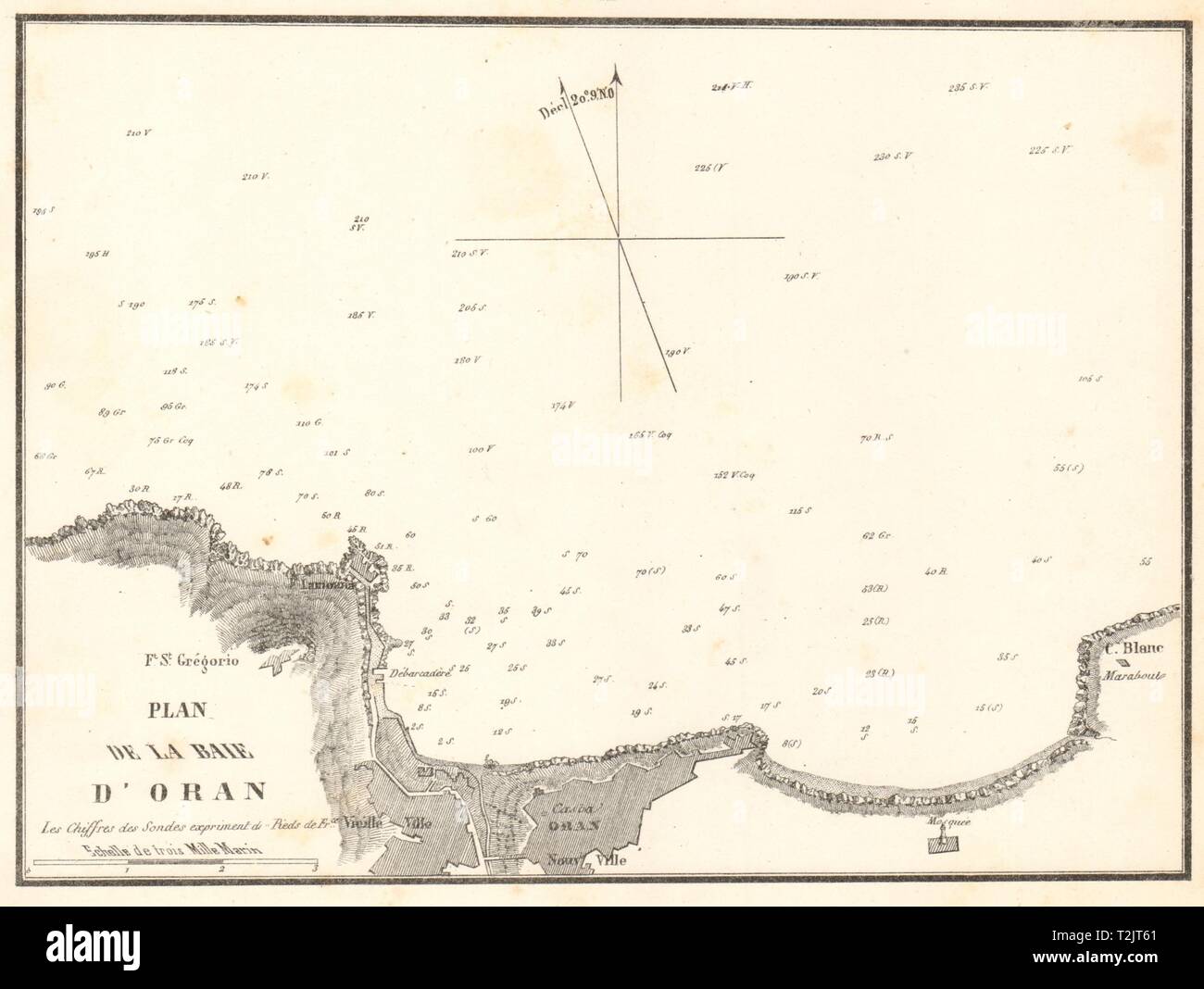 The Bay of Oran. 'Plan de la Baie d'Oran'. Algeria. GAUTTIER 1851 old ...