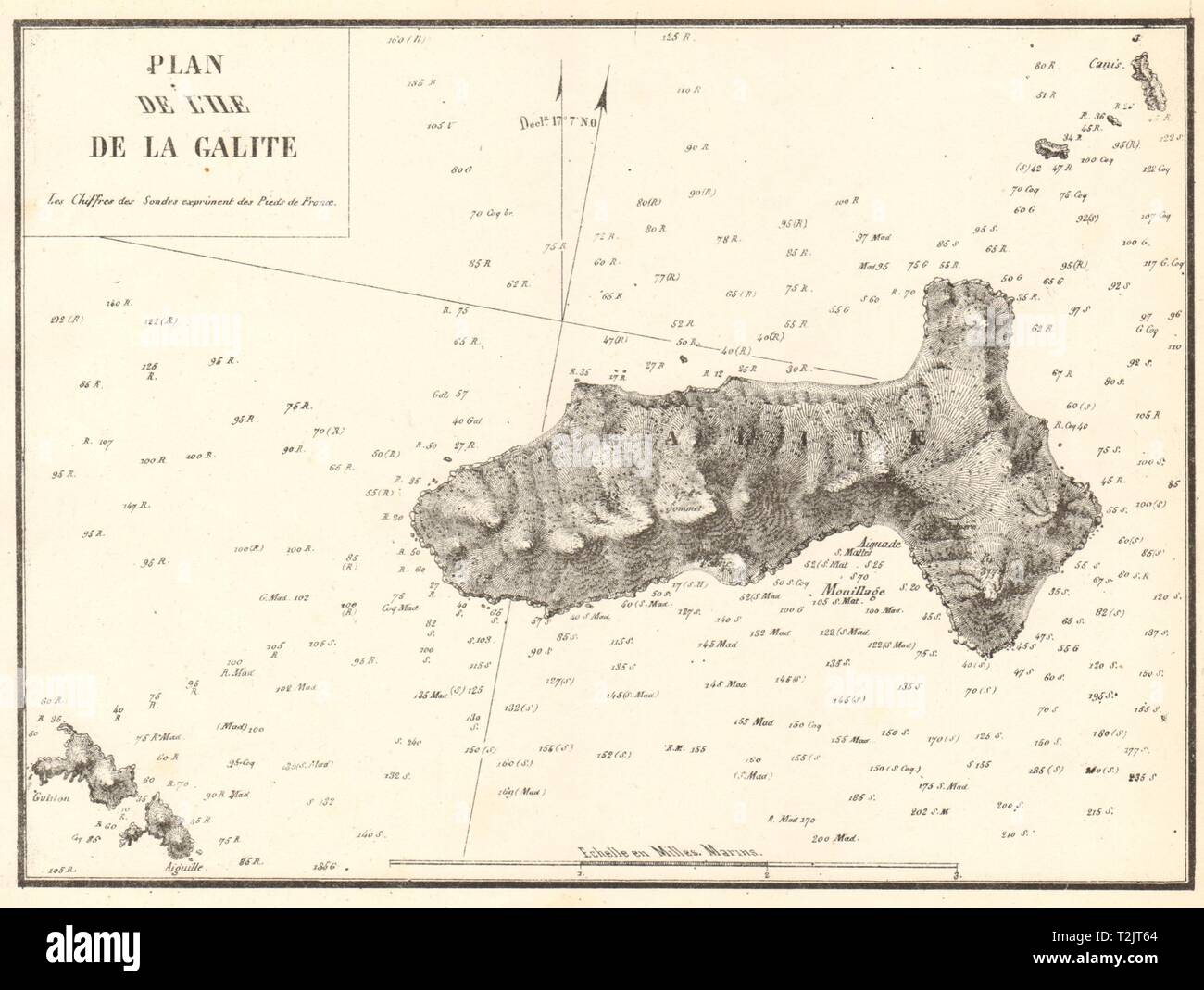The Galite Islands. 'Plan de L'ile de la Galite'. Tunisia. GAUTTIER ...