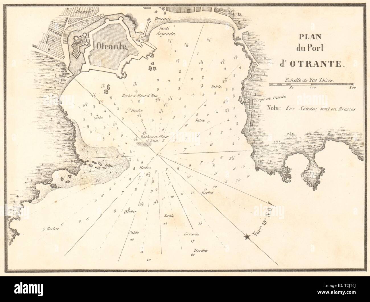 Plan of the Port of Otranto. 'Plan du Port d'Otrante'. Italy. GAUTTIER ...