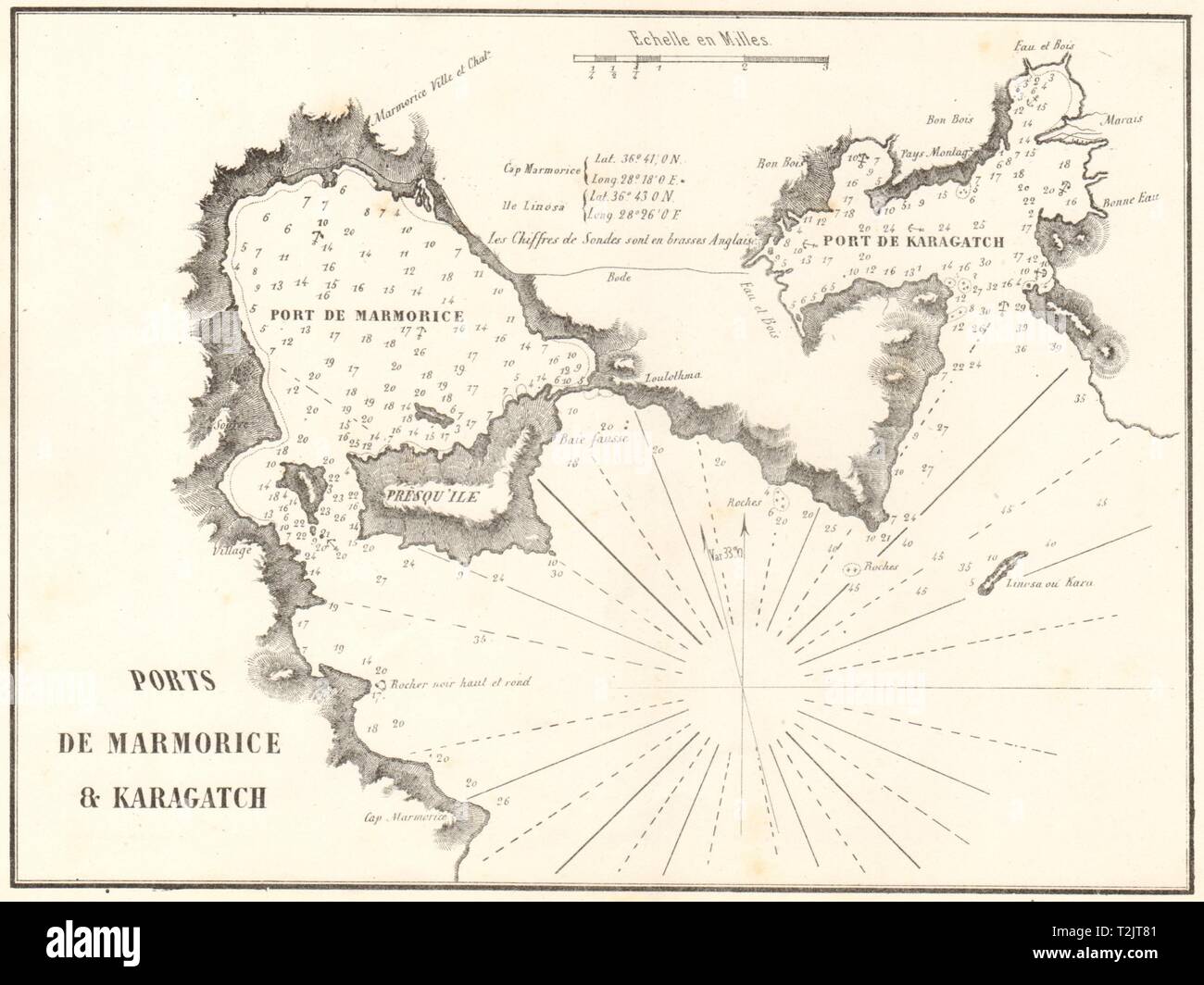 Marmaris & Karaagac. 'Ports de Marmorice & Karagatch'. Turkey. GAUTTIER ...