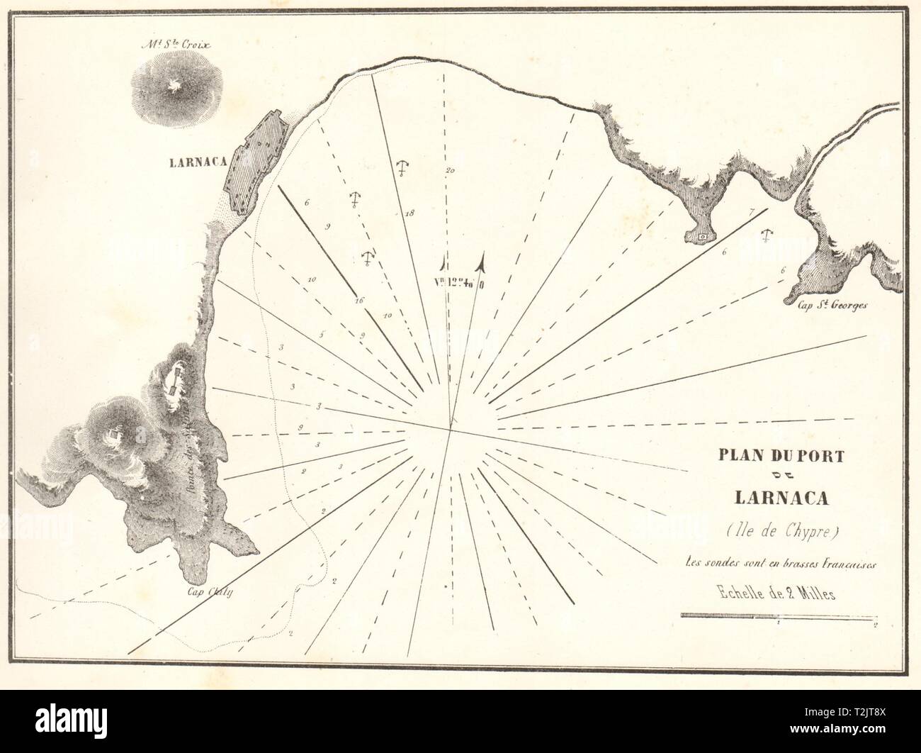 Plan du Port de Larnaca (Ile de Chypre). Cyprus. GAUTTIER 1854 old ...