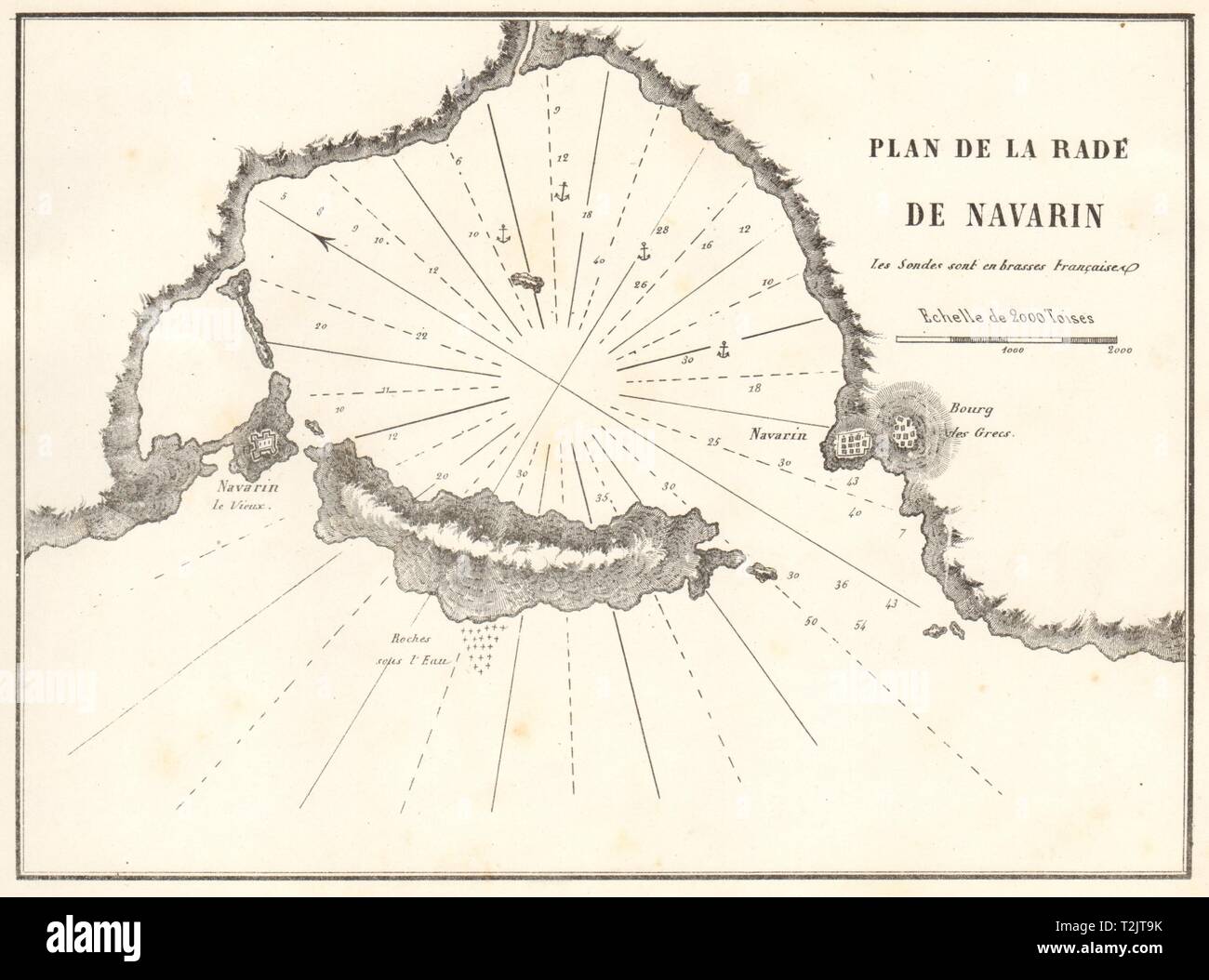 Pylos/Pilos. 'Plan de la Rade de Navarin'. Greece. Messenia. GAUTTIER ...