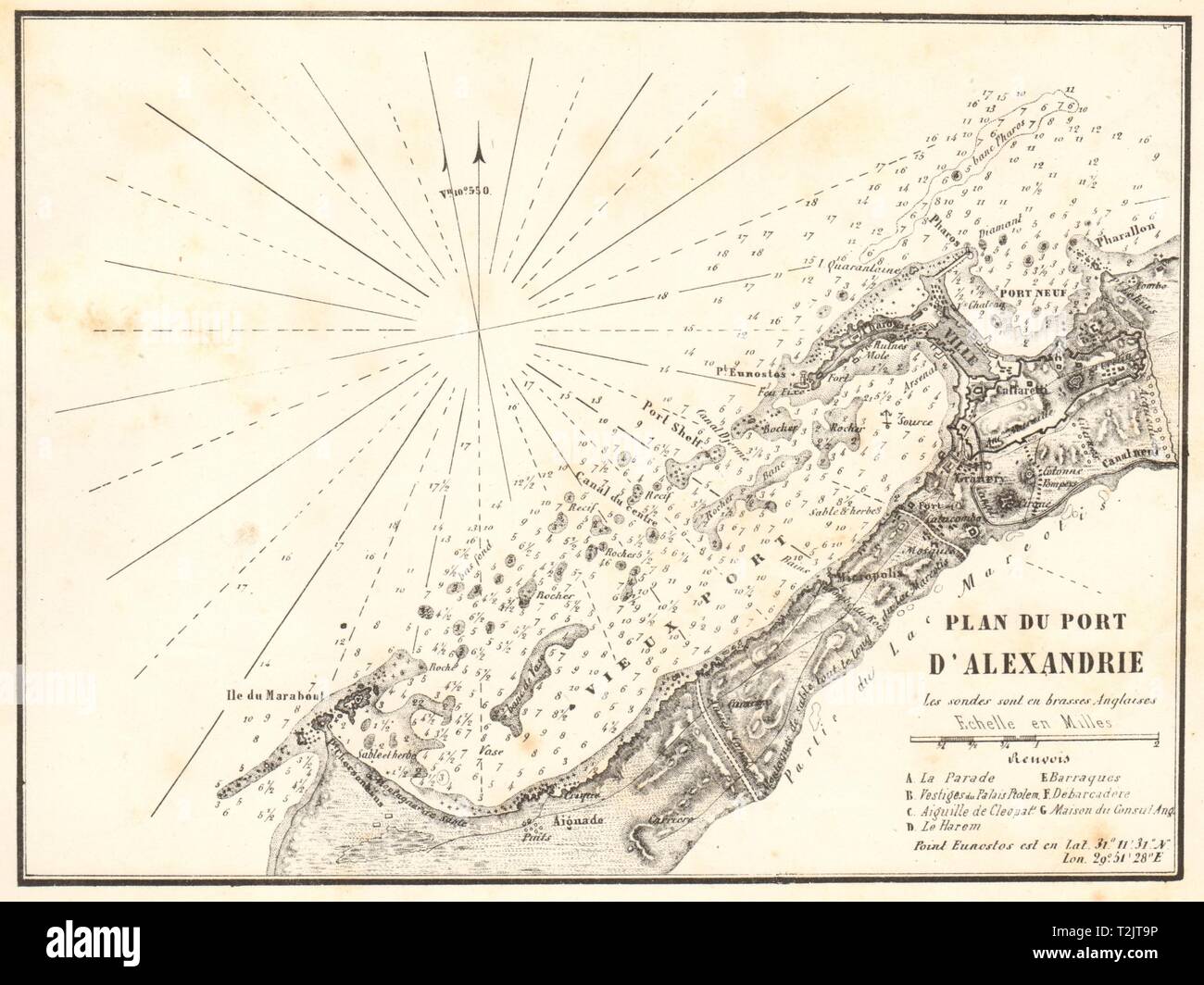 The Port of Alexandria. 'Plan du Port d'Alexandrie'. Egypt. GAUTTIER ...