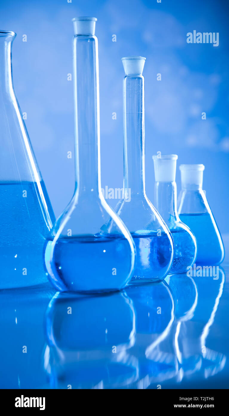 Assorted laboratory glassware equipment Stock Photo - Alamy