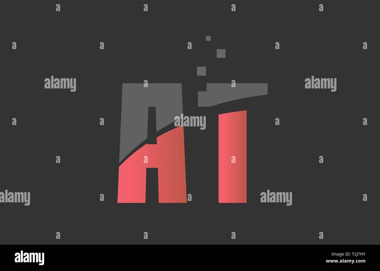 orange grey alphabet letter AT A T logo combination design suitable for ...