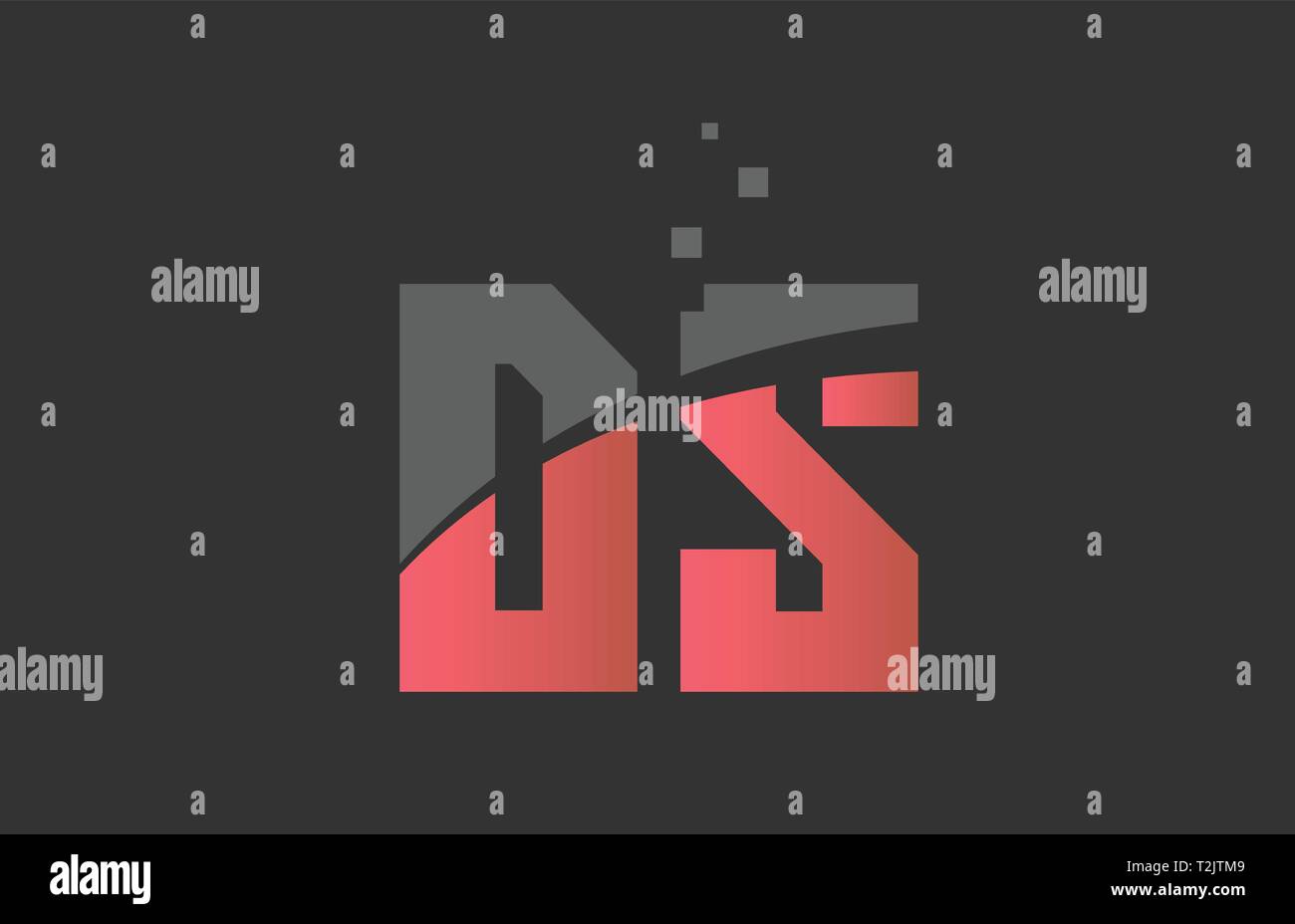 orange grey alphabet letter DS D S logo combination design suitable for ...