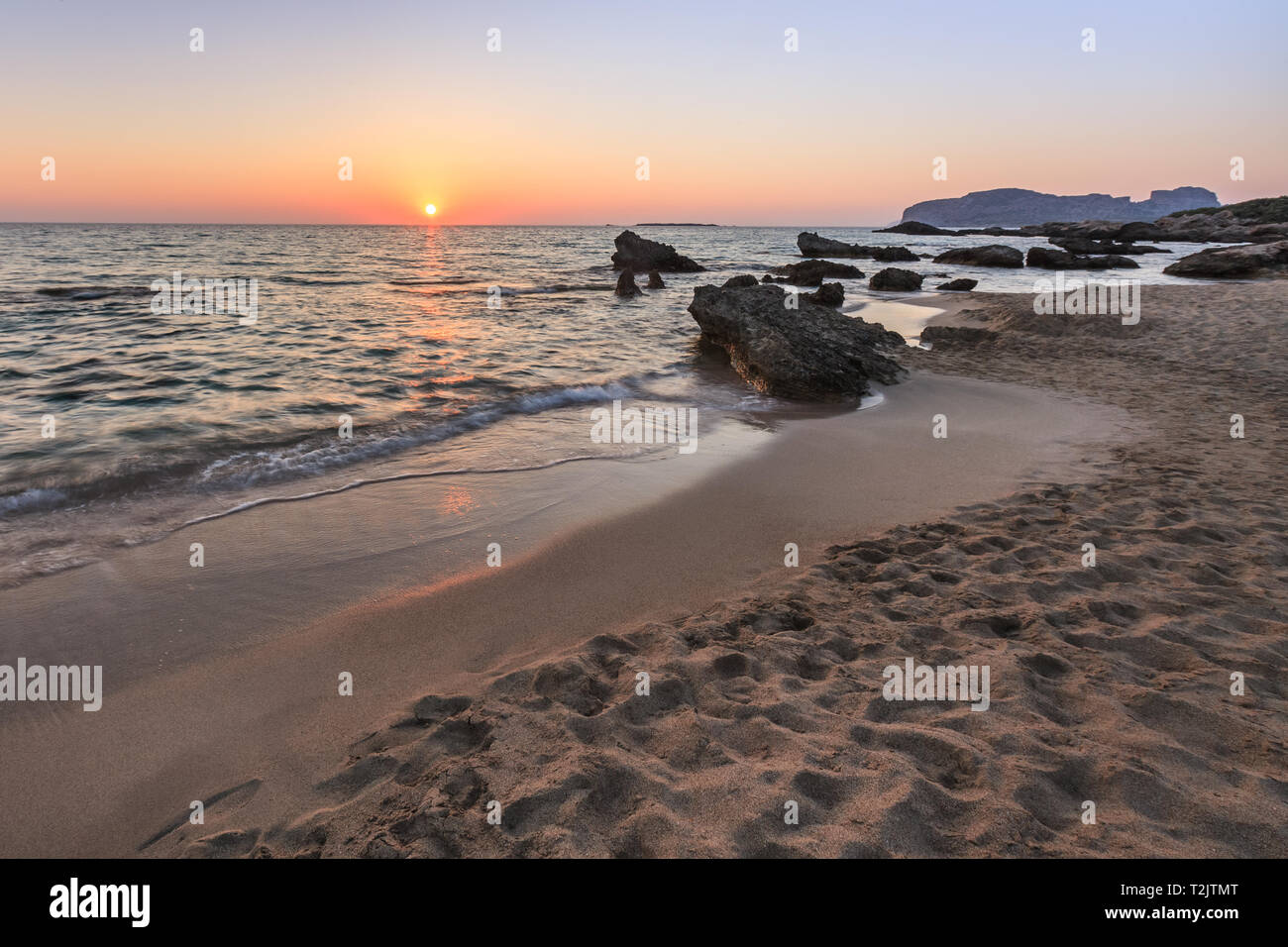 Falasarna beach in sunset. Falassarna is one of the best beaches in ...