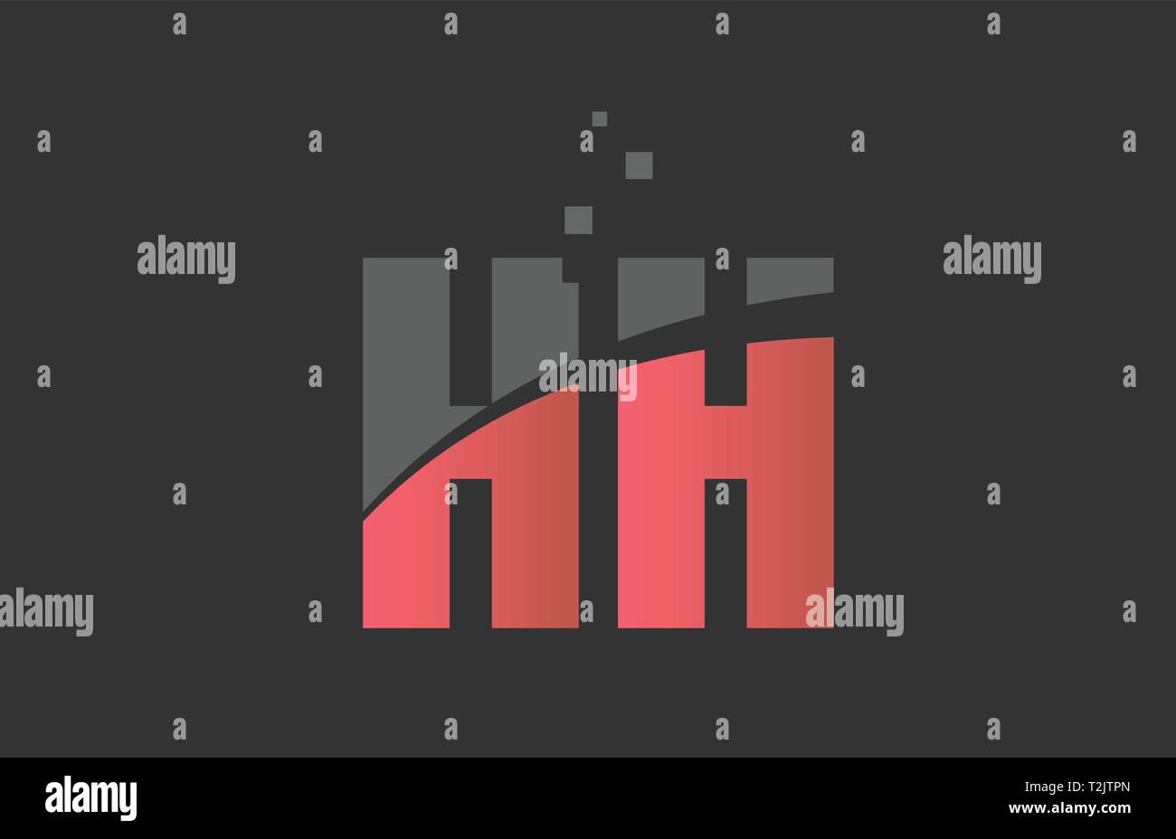 orange grey alphabet letter HH H H logo combination design suitable for ...