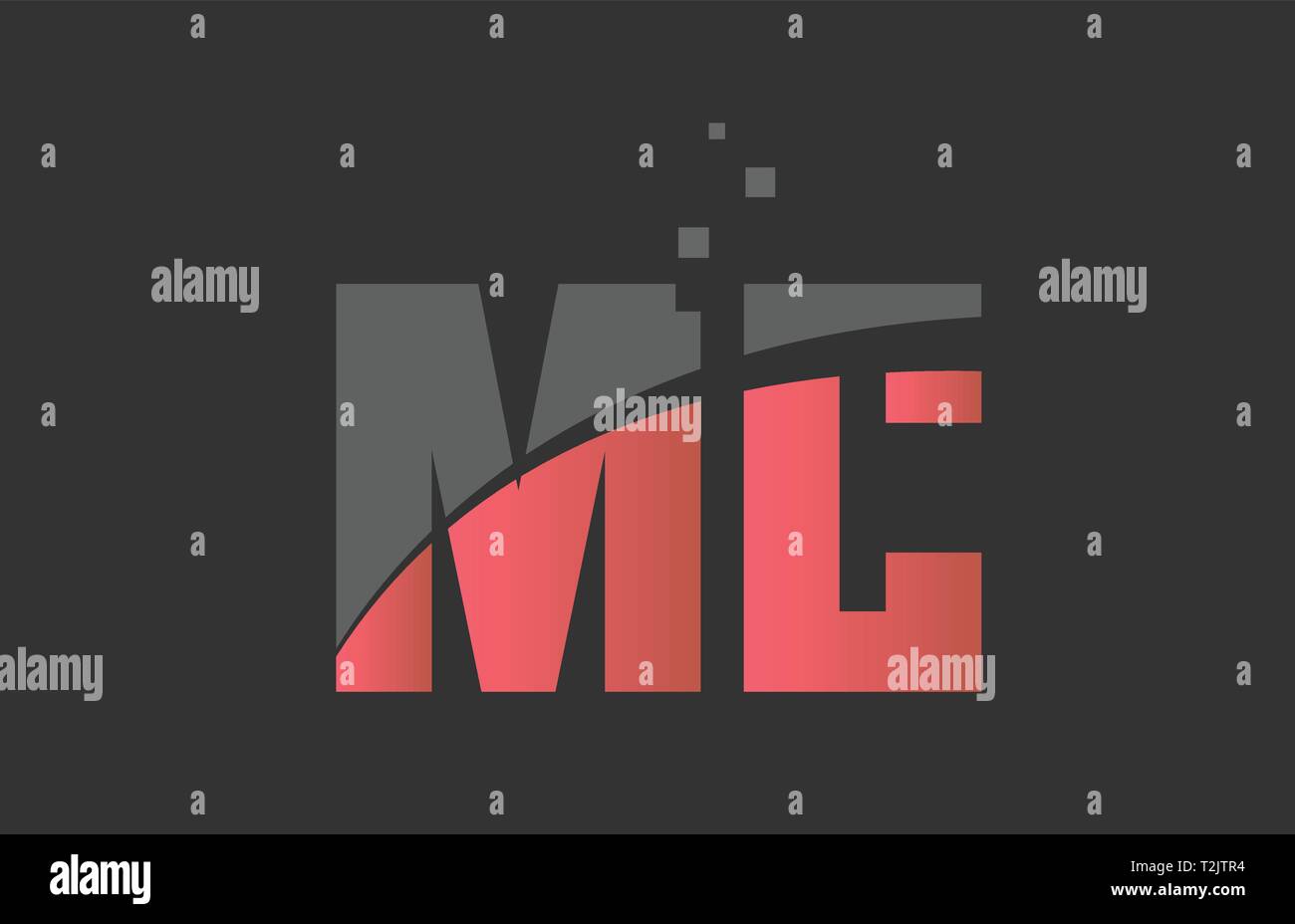 orange grey alphabet letter MC M C logo combination design suitable for ...