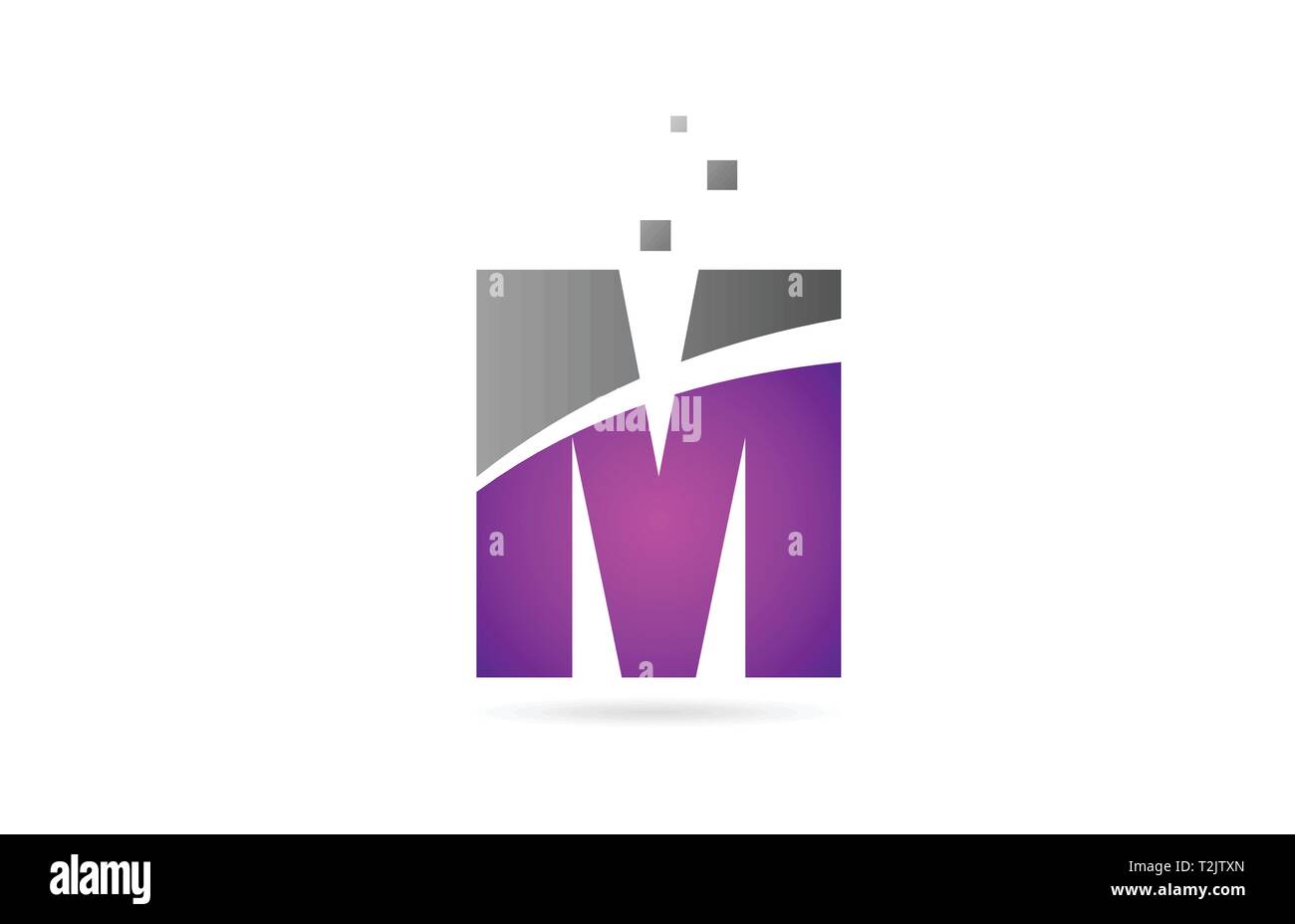 pink grey alphabet letter M logo design suitable for a company or ...