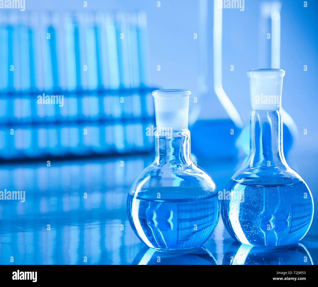 Laboratory Research and Development. Scientific glassware for chemical ...