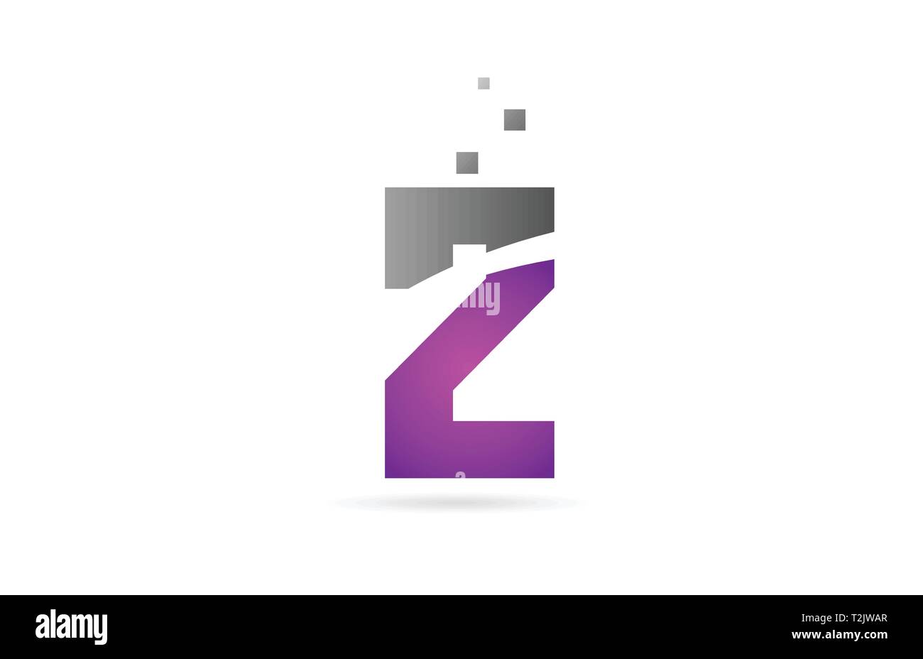 pink grey number 2 logo design suitable for a company or business Stock ...