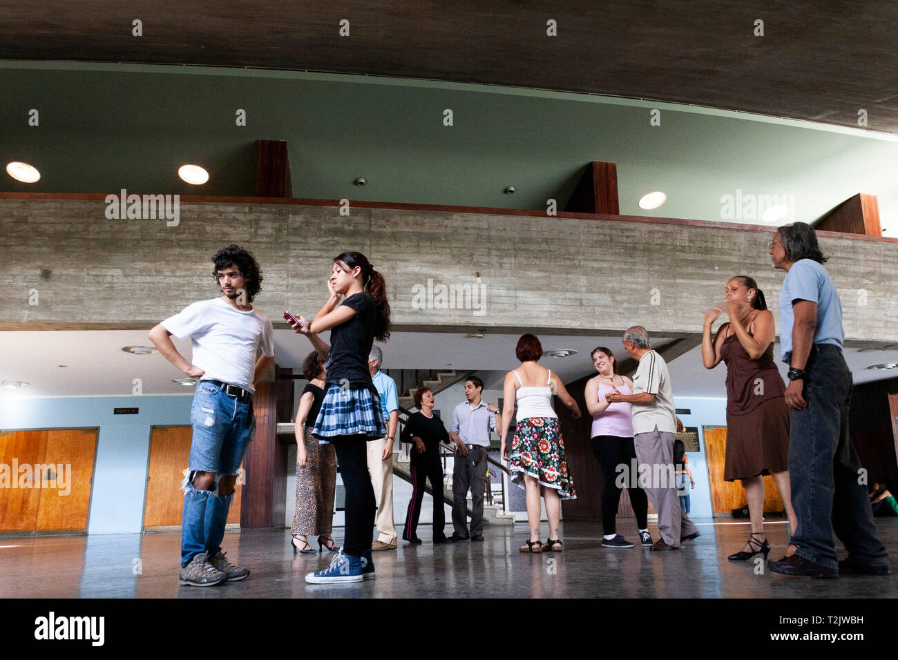 Caracas Venezuela 22/05/2012. People practicing tango dance in the ...