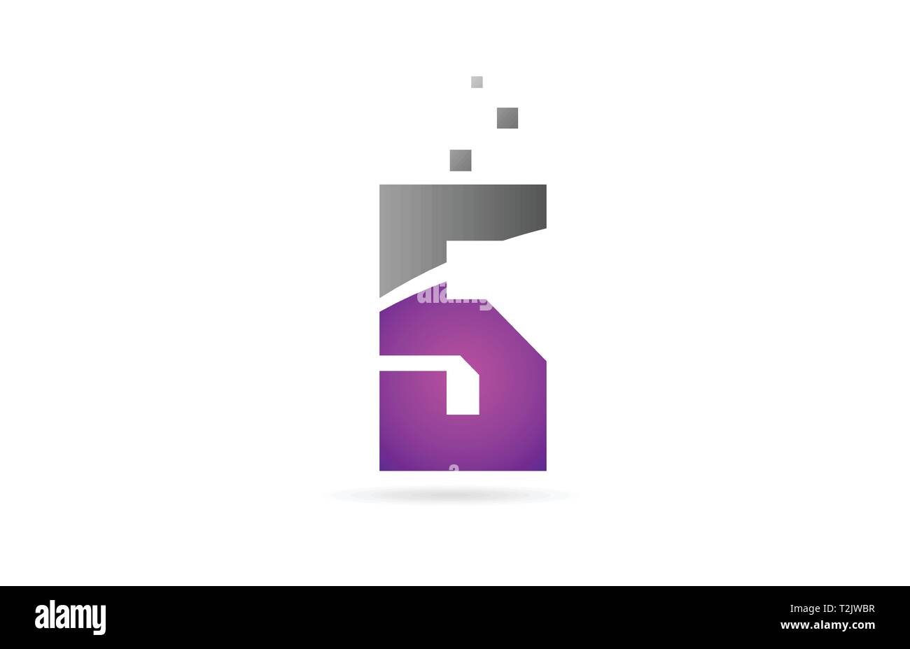 pink grey number 5 logo design suitable for a company or business Stock ...