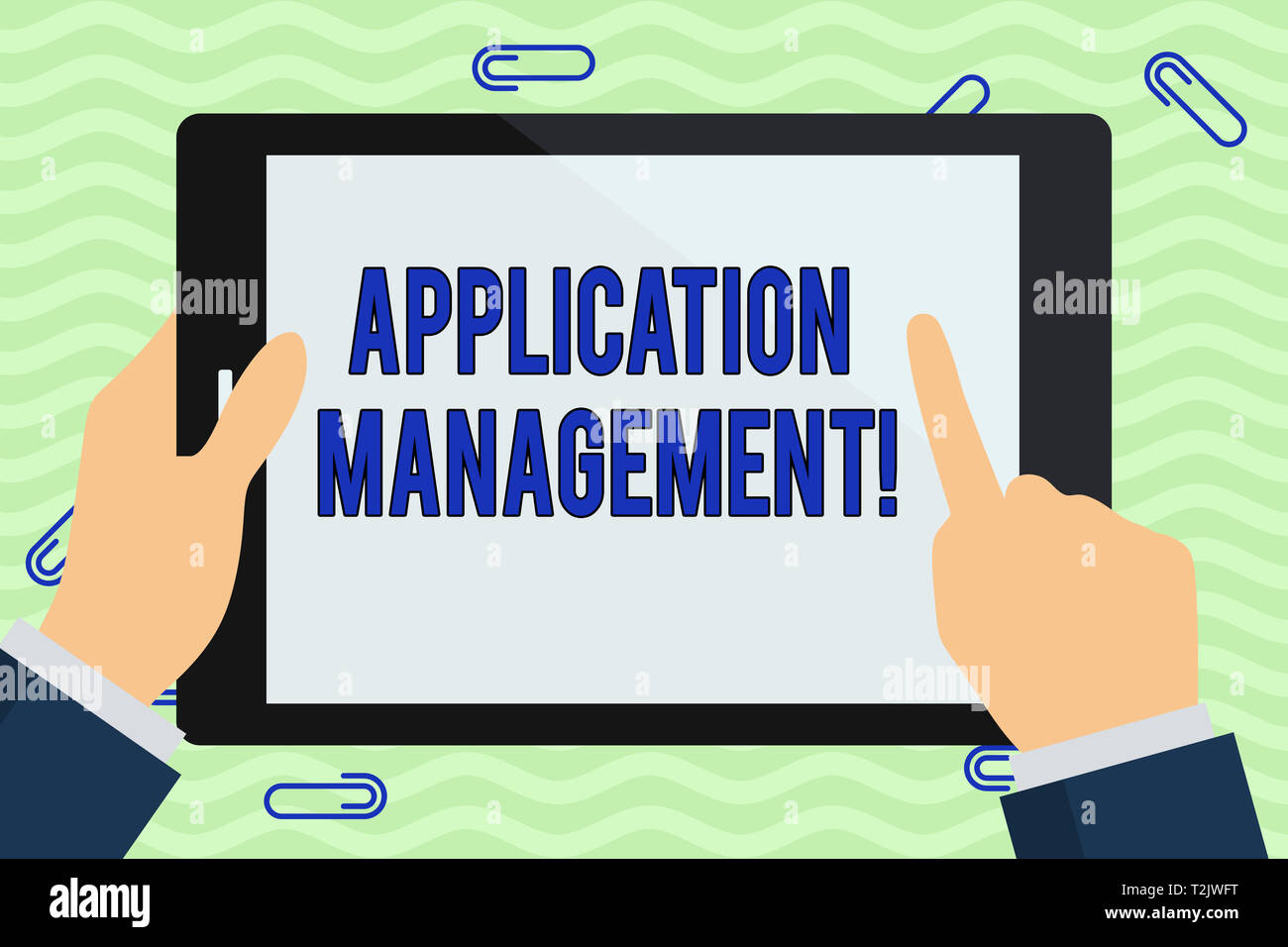 Writing note showing Application Management. Business concept for ...