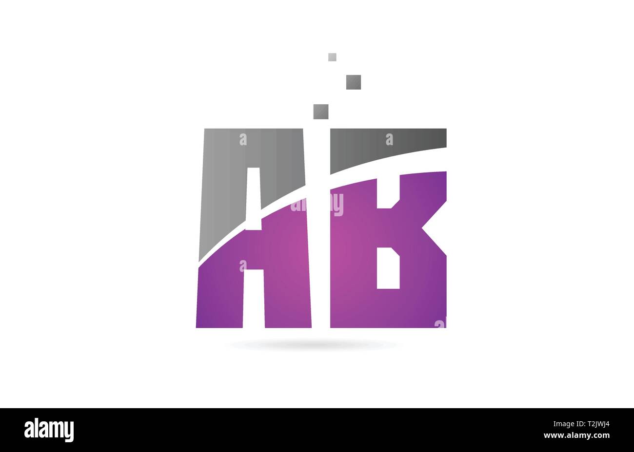 pink grey alphabet letter AB A B logo combination design suitable for a ...