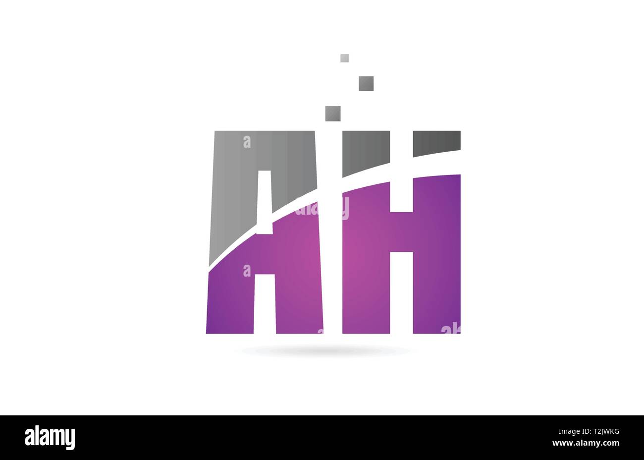 pink grey alphabet letter AH A H logo combination design suitable for a ...