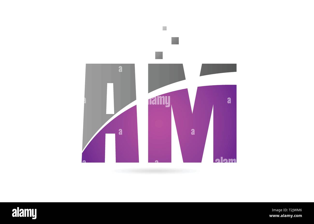 pink grey alphabet letter AM A M logo combination design suitable for a ...