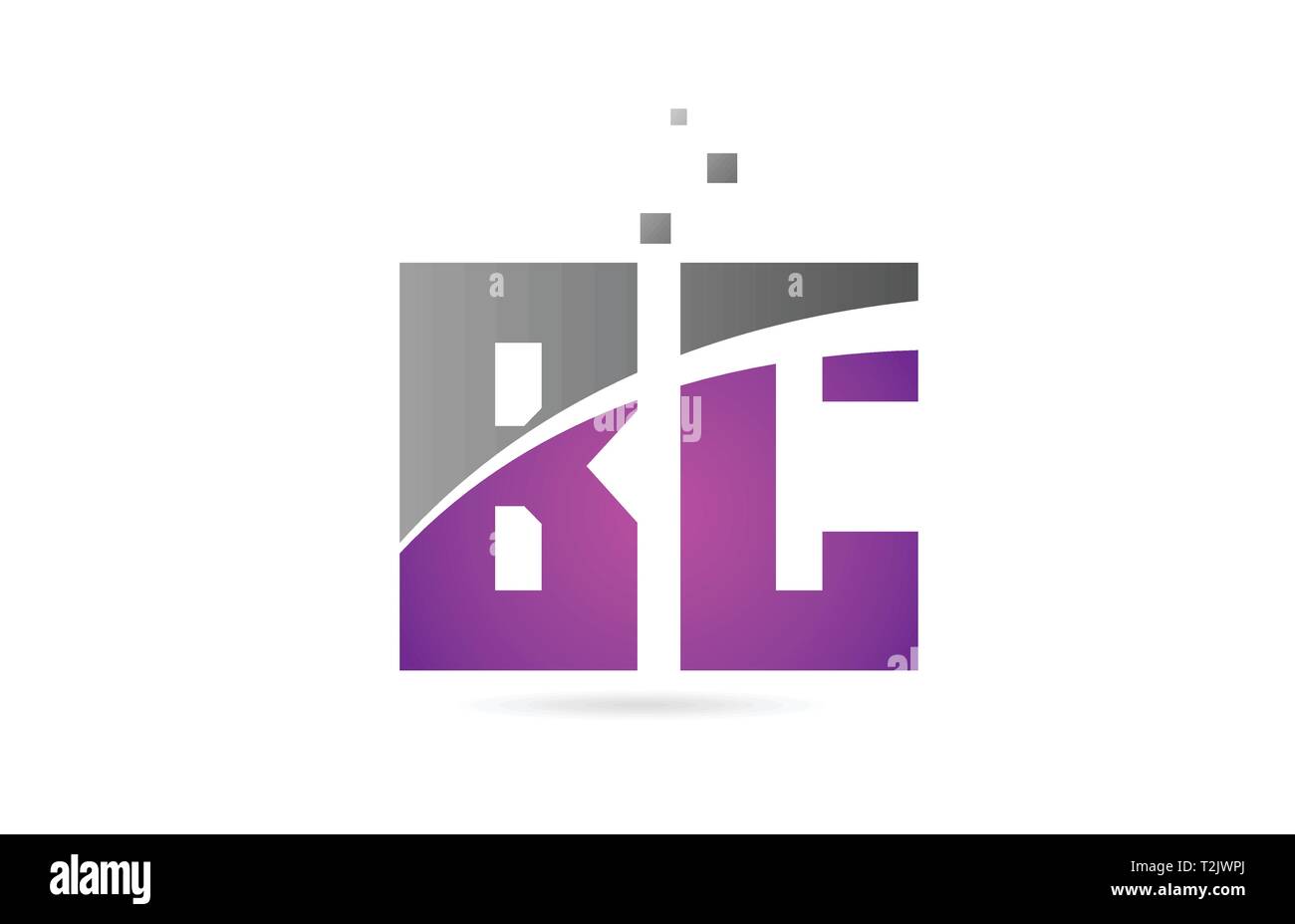 pink grey alphabet letter BC B C logo combination design suitable for a ...