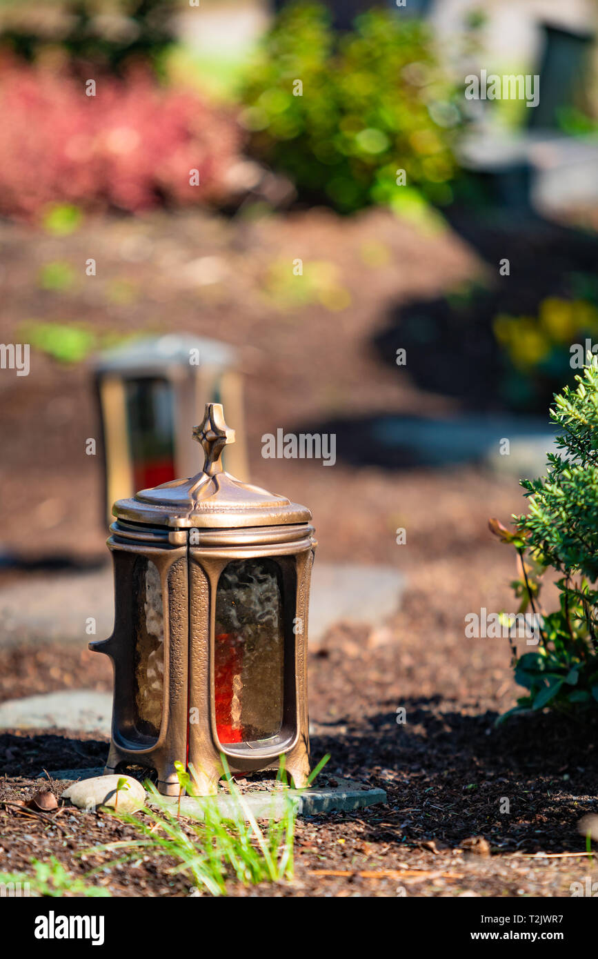 lights on the graves Stock Photo - Alamy