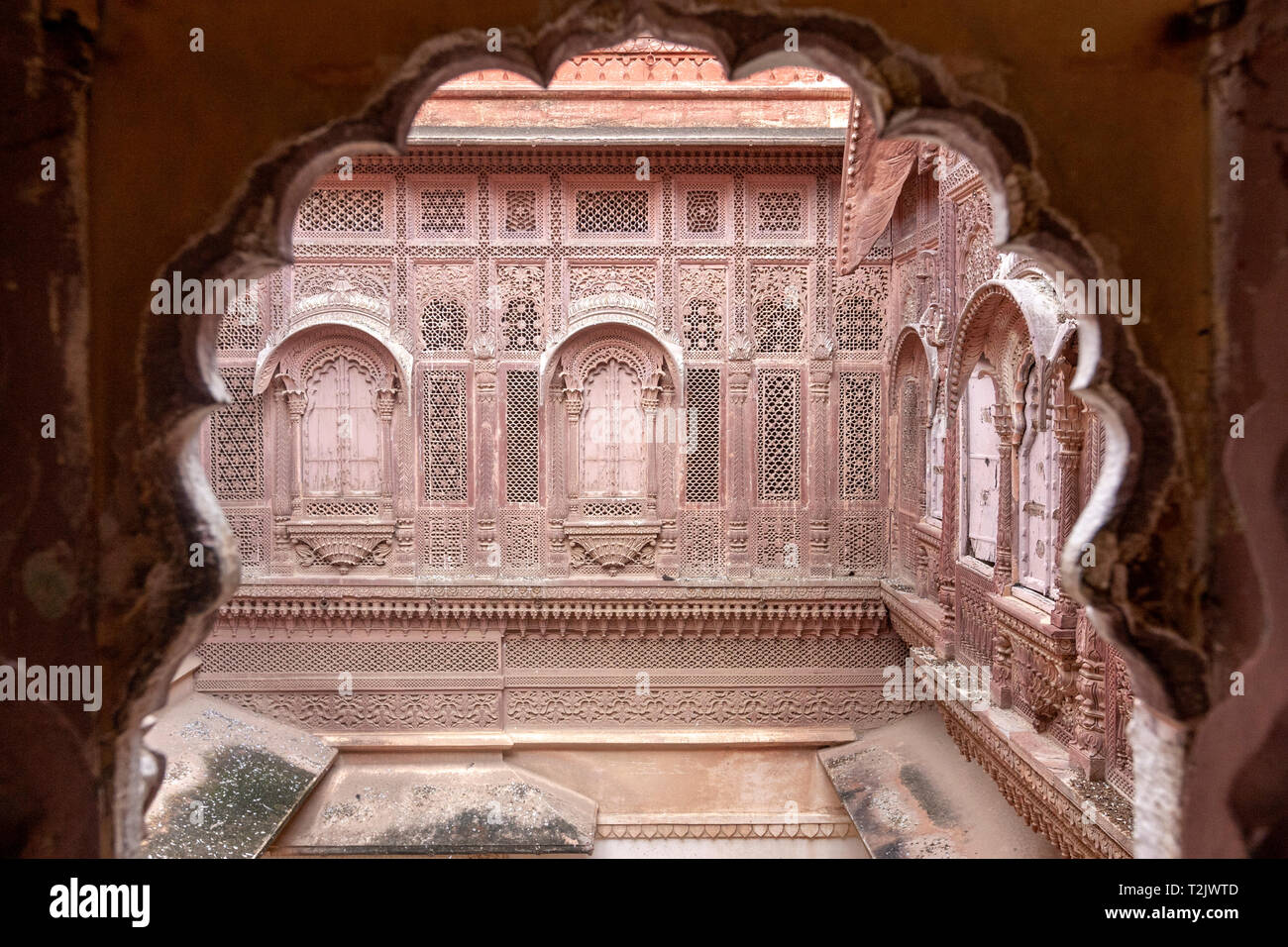 Mehrangarh courtyard, Mehran Fort, Jodhpur, Rajasthan, India Stock ...
